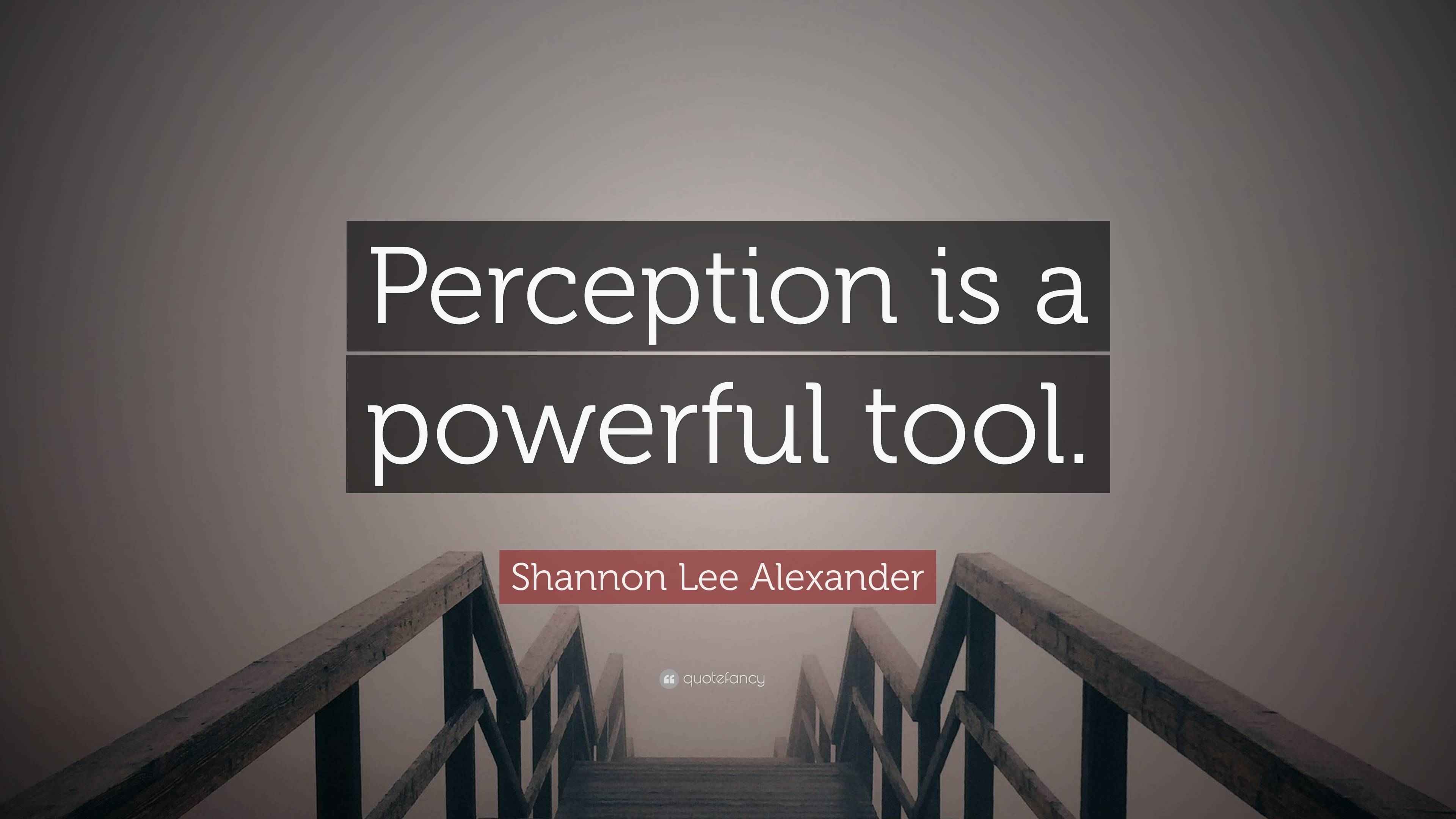 Shannon Lee Alexander Quote: “Perception is a powerful tool.”
