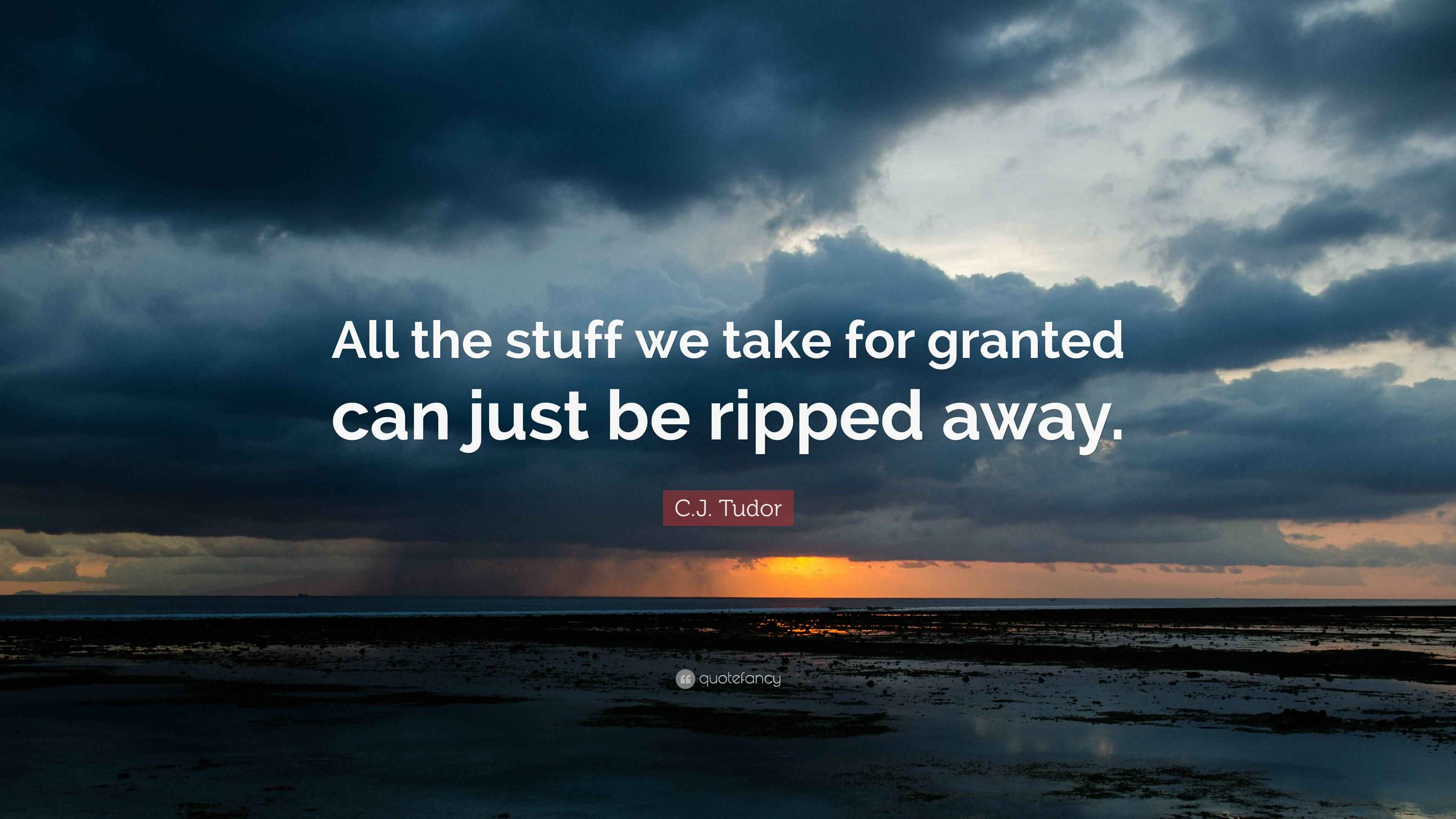 C.J. Tudor Quote: “All the stuff we take for granted can just be ripped ...
