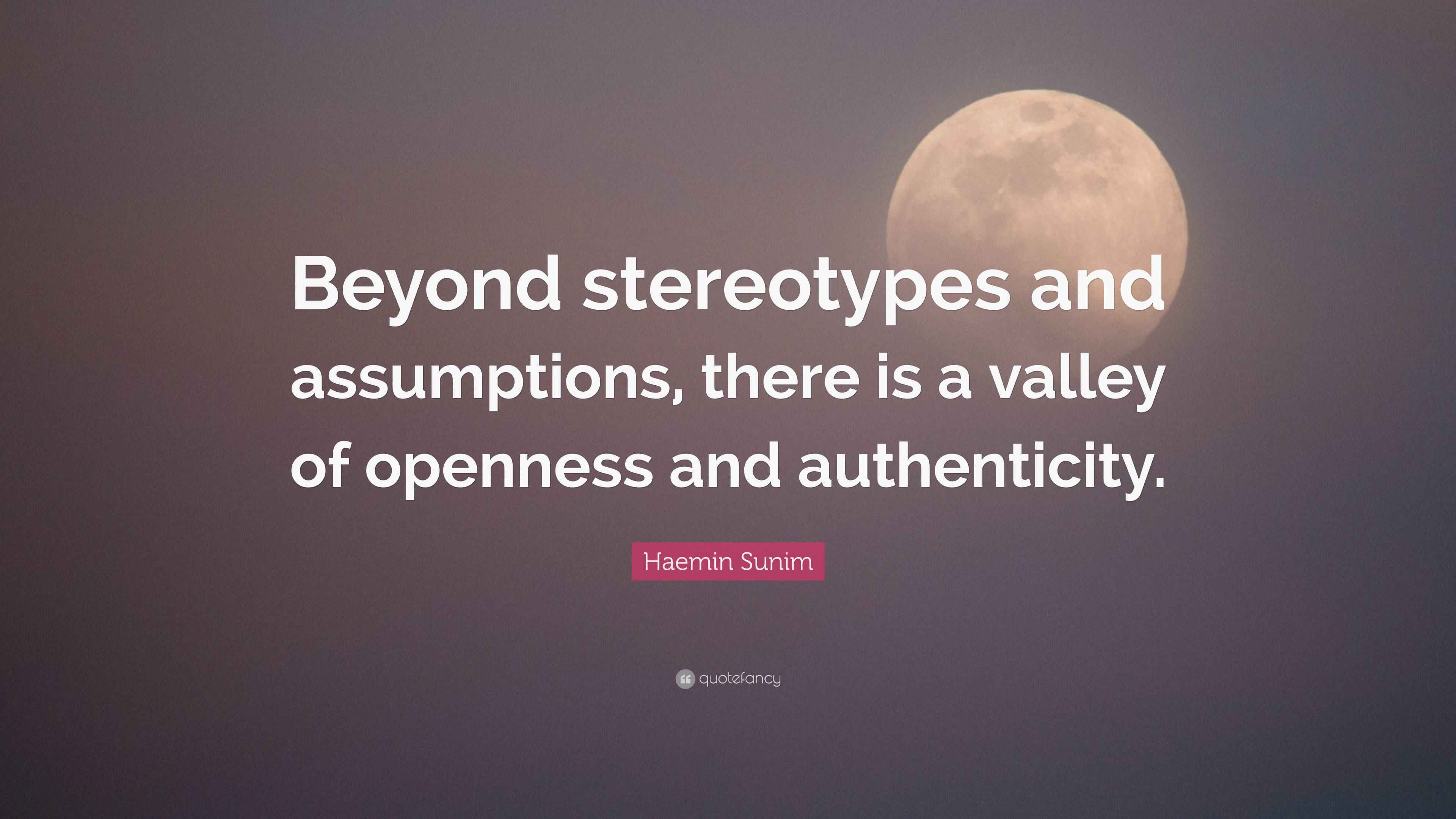 Haemin Sunim Quote: “Beyond stereotypes and assumptions, there is a ...