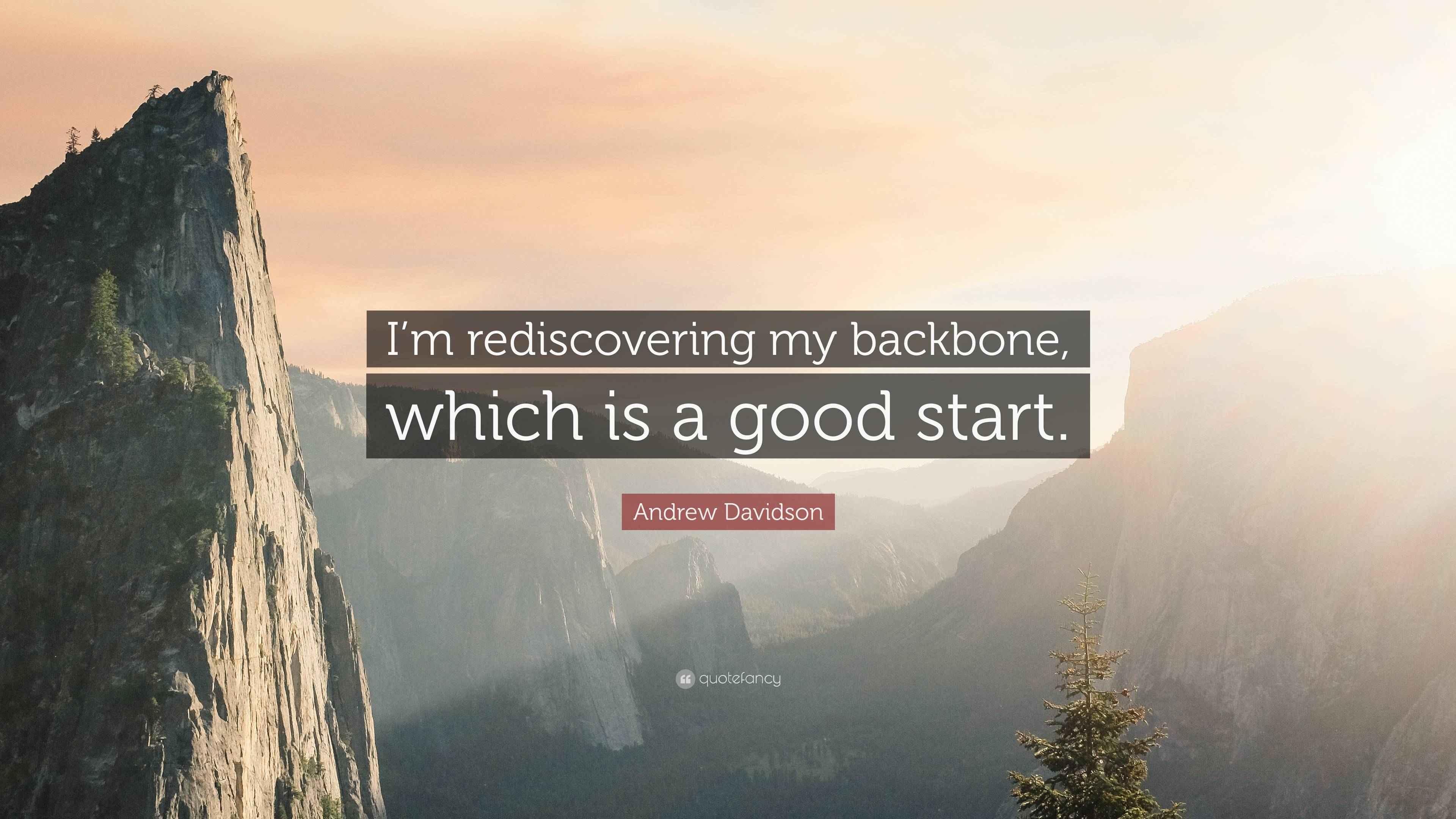 Andrew Davidson Quote: “I’m rediscovering my backbone, which is a good ...