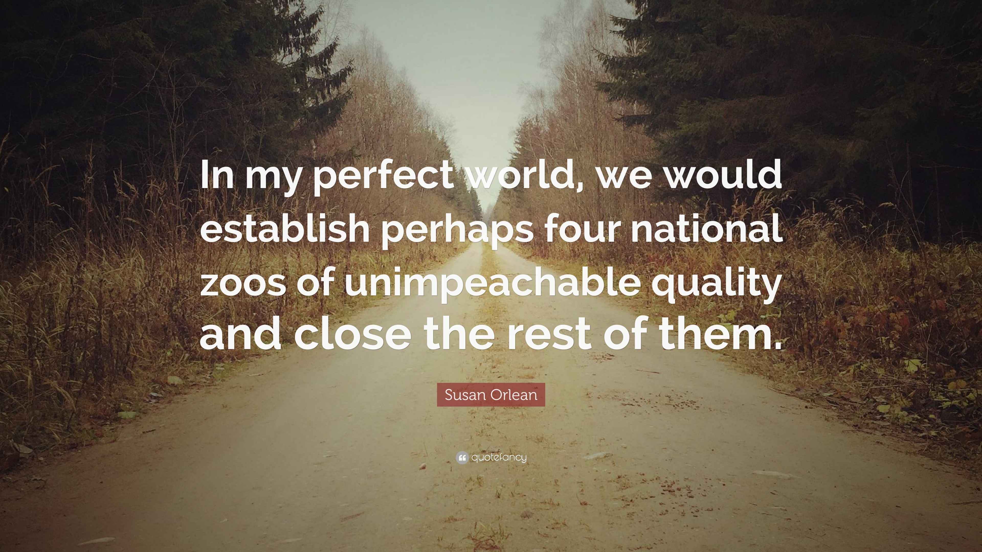 Susan Orlean Quote: “In my perfect world, we would establish perhaps ...
