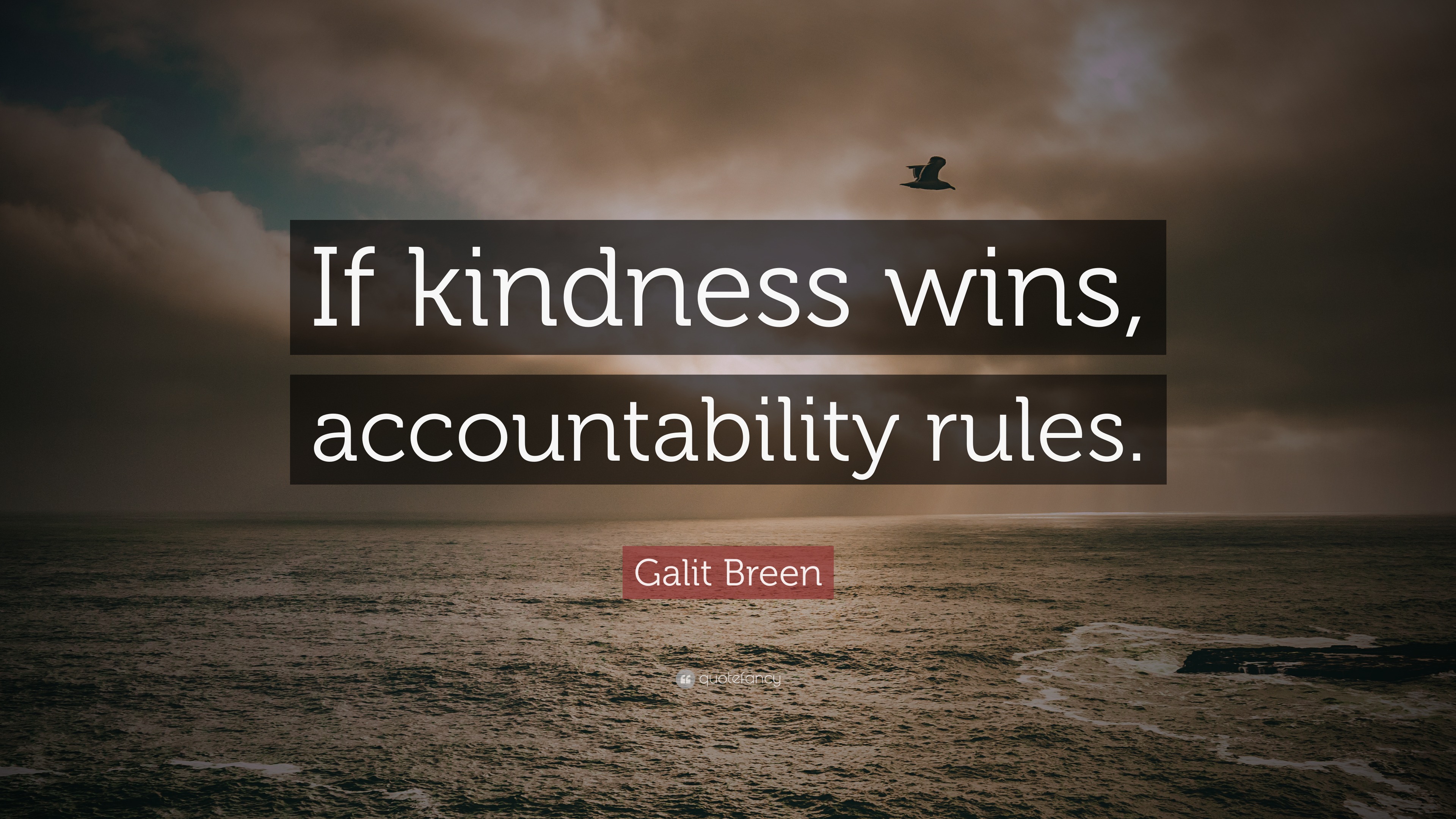 Galit Breen Quote: “If kindness wins, accountability rules.”