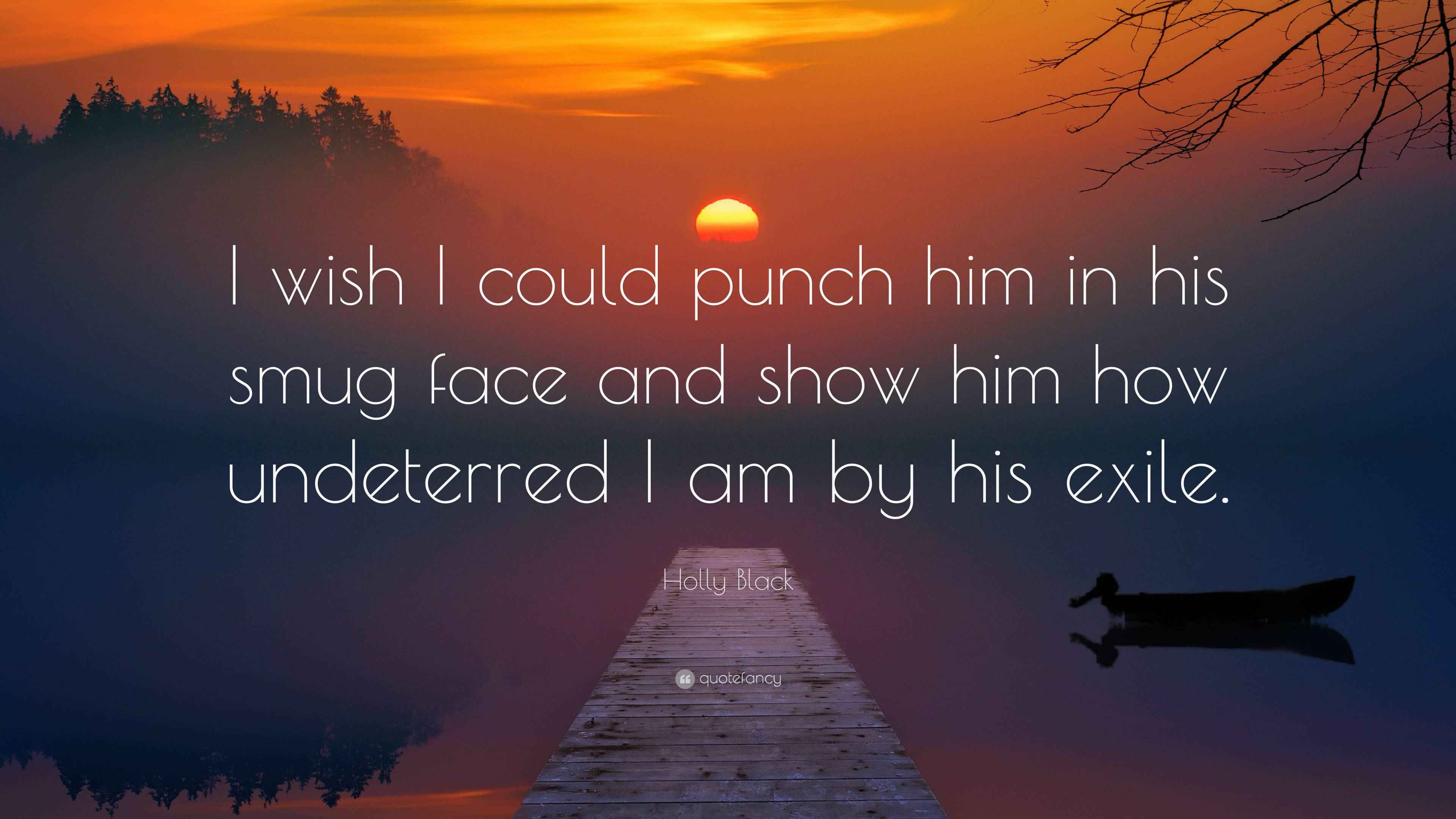 Holly Black Quote: “I wish I could punch him in his smug face and show ...
