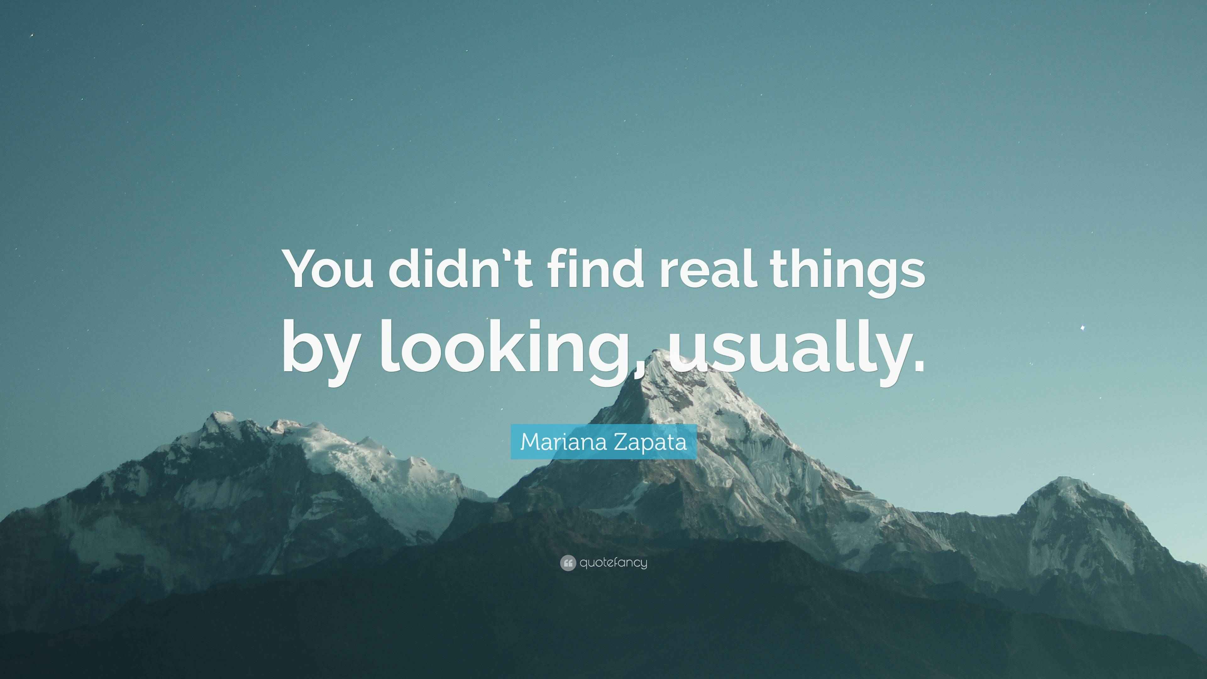 Mariana Zapata Quote: “You didn’t find real things by looking, usually.”