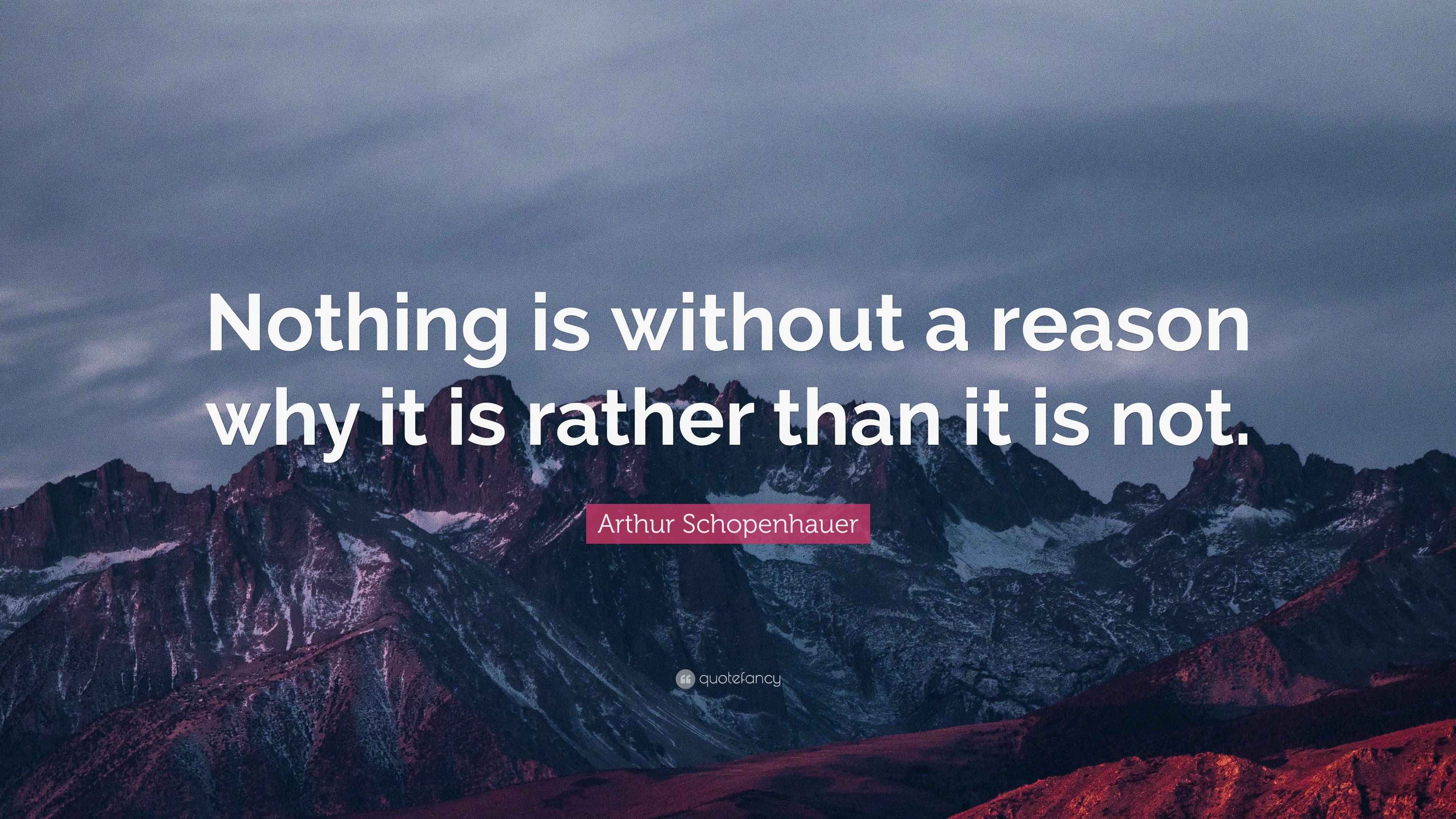 Arthur Schopenhauer Quote: “Nothing is without a reason why it is ...