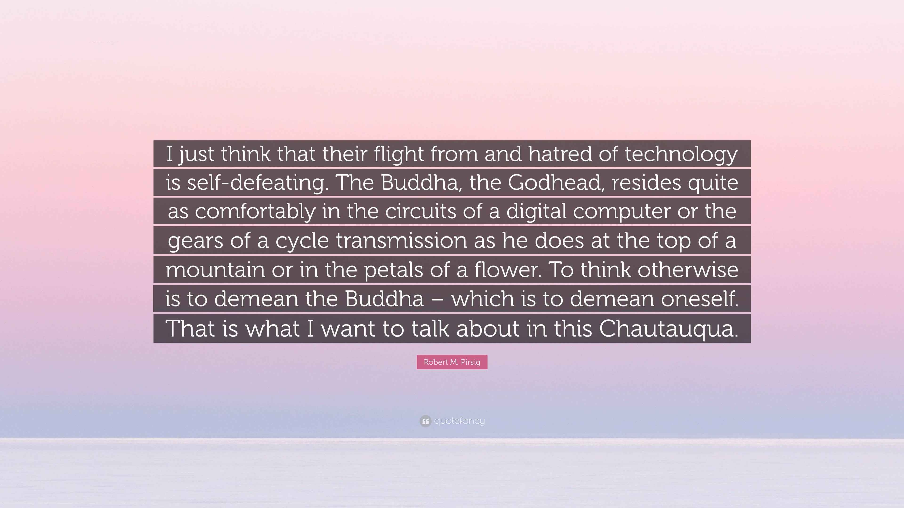 Robert M. Pirsig Quote: “I just think that their flight from and hatred ...