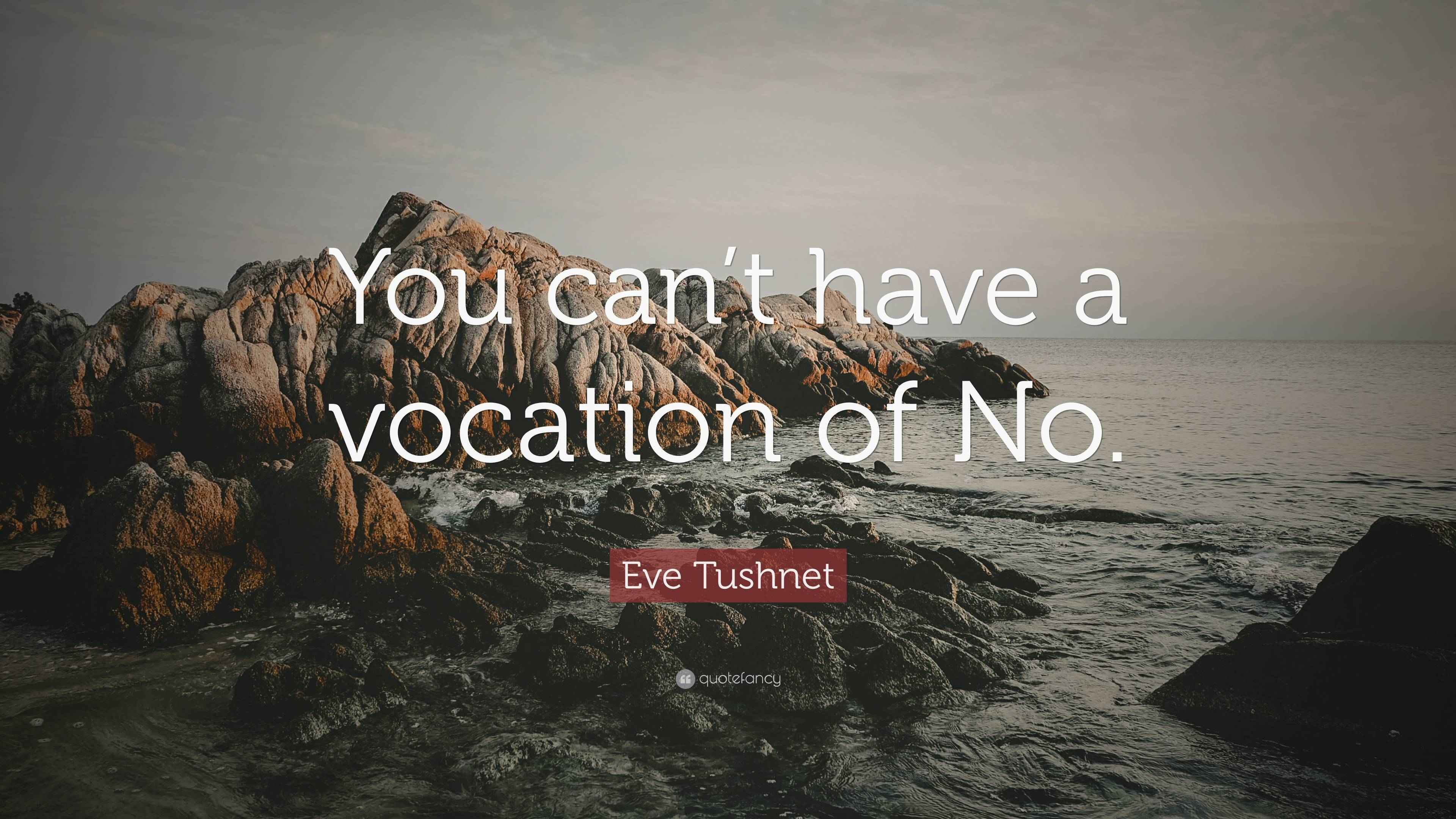 Eve Tushnet Quote: “You can’t have a vocation of No.”