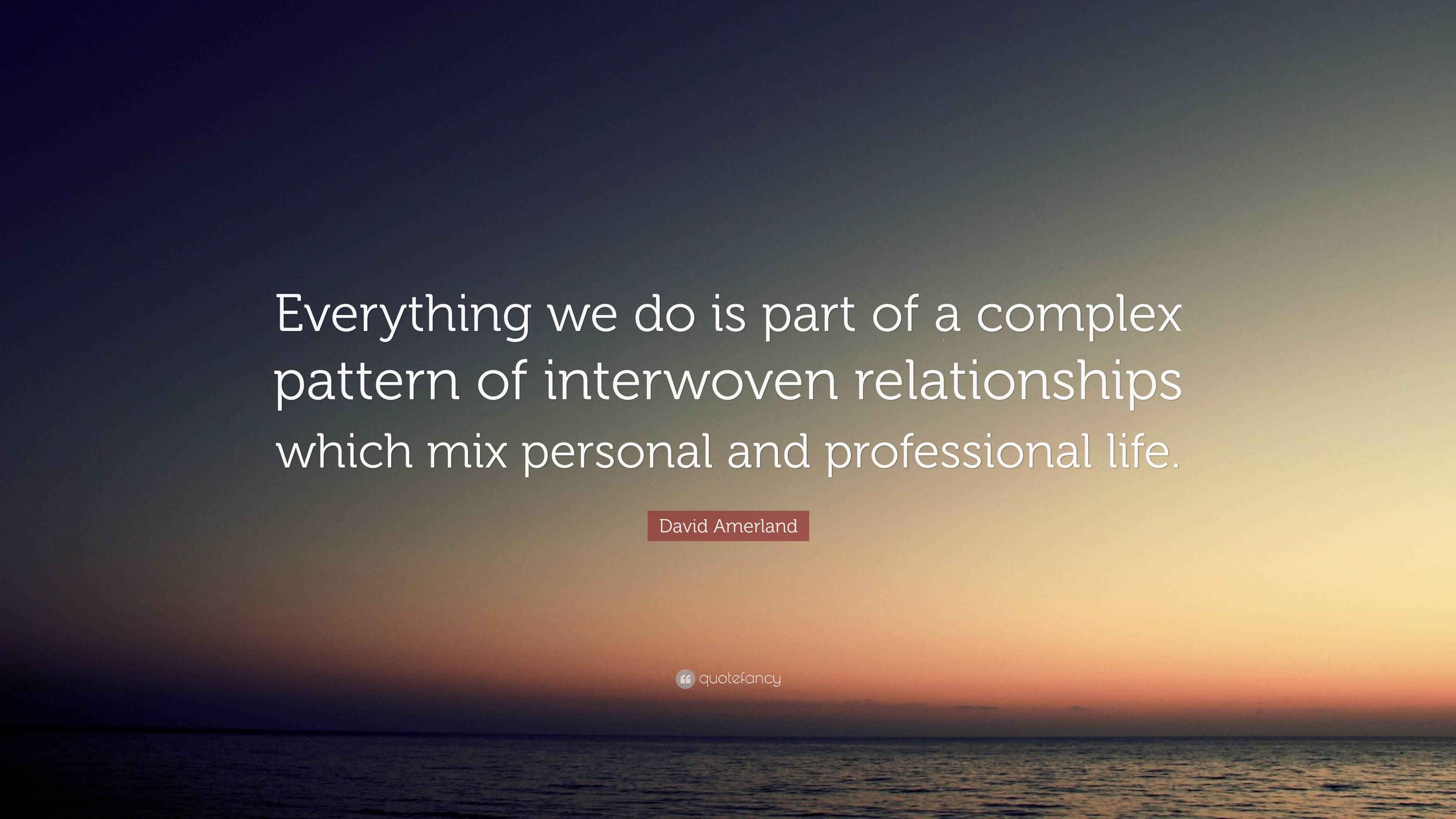 David Amerland Quote: “Everything we do is part of a complex pattern of ...
