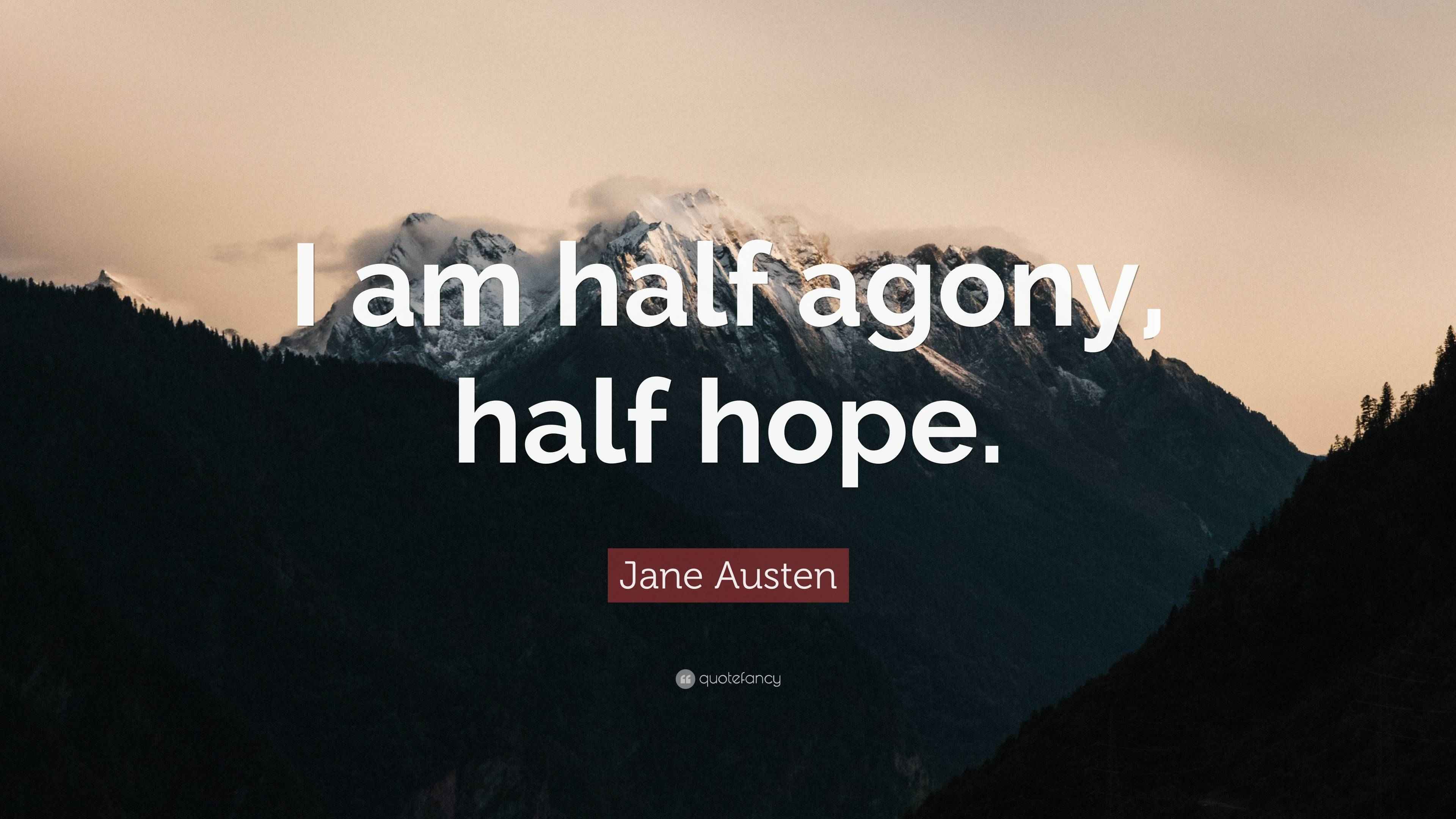 Jane Austen Quote: “I am half agony, half hope.”