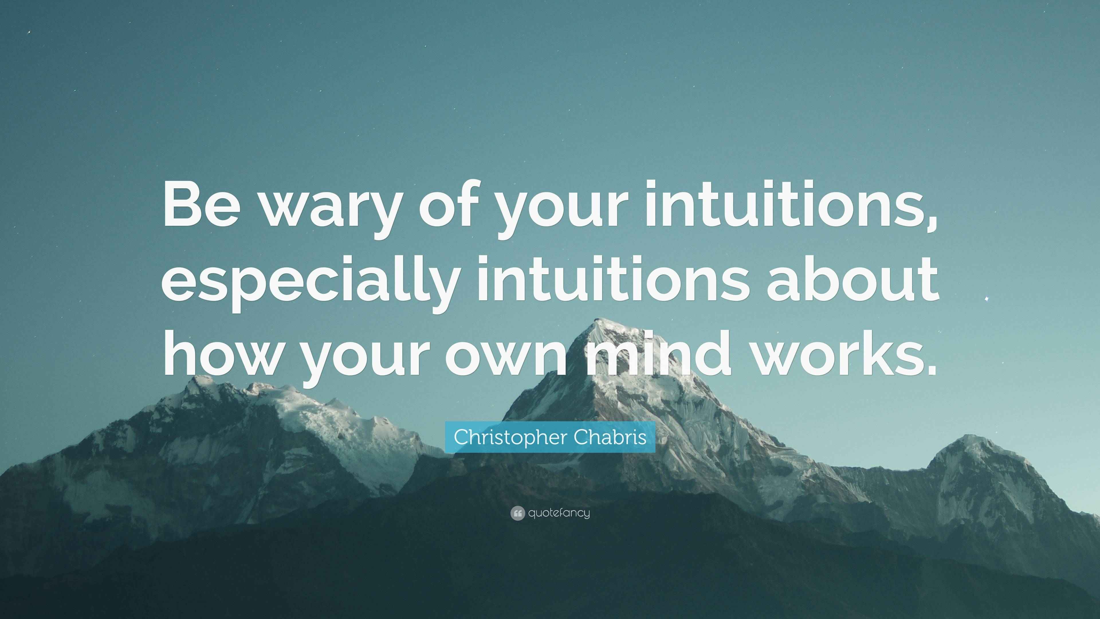 Christopher Chabris Quote: “Be wary of your intuitions, especially ...