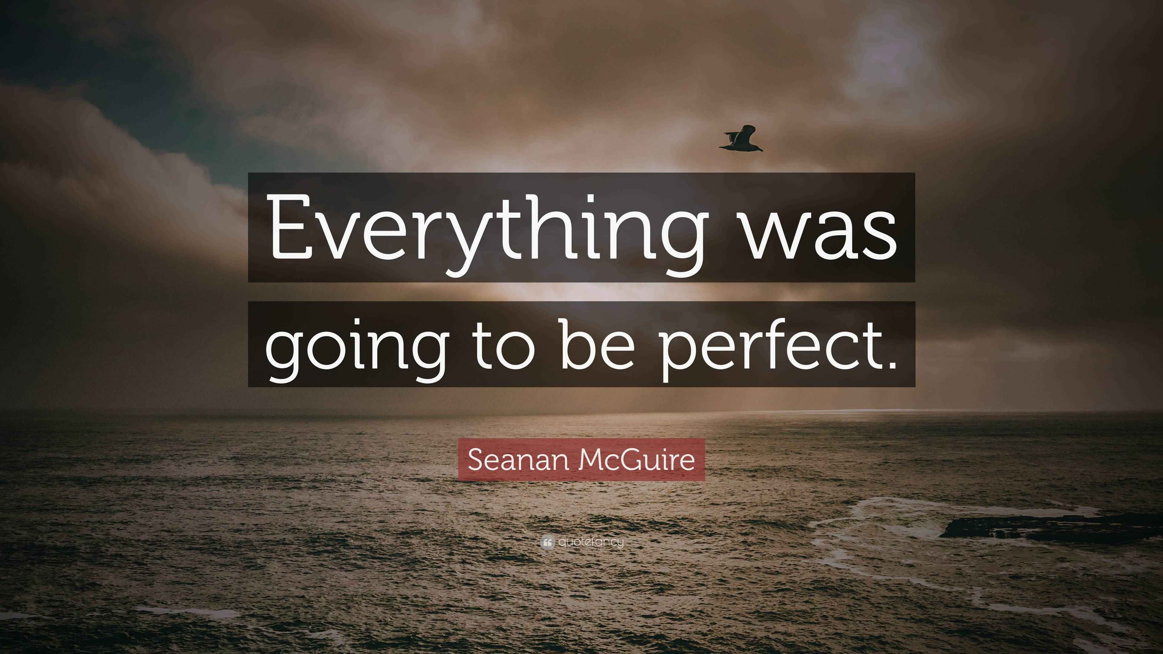 Seanan McGuire Quote: “Everything was going to be perfect.”