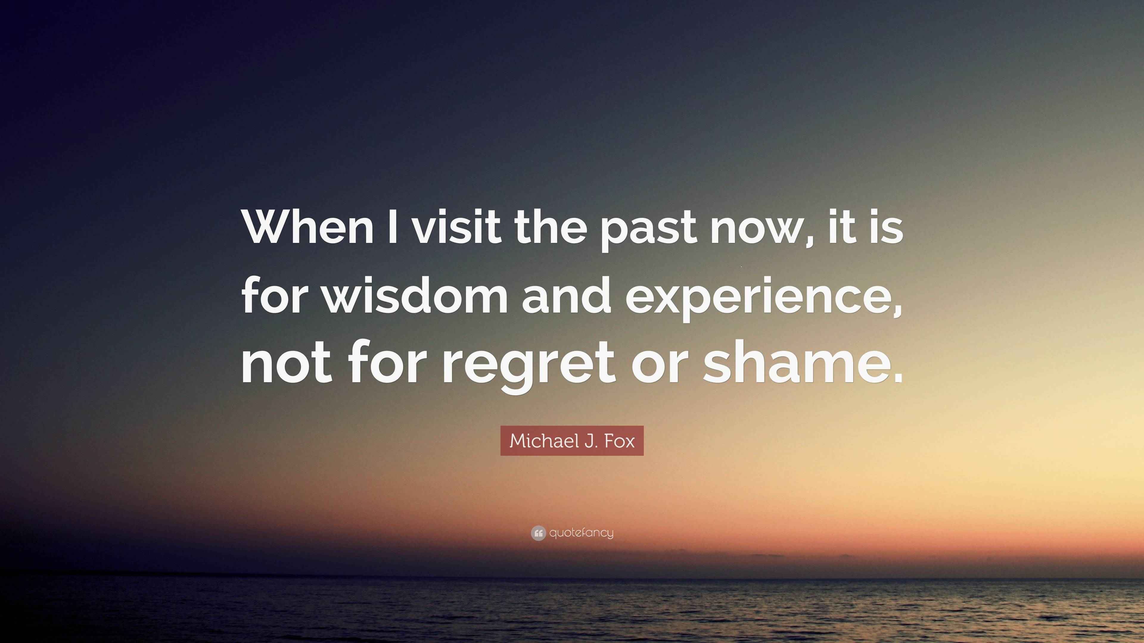 Michael J. Fox Quote: “When I visit the past now, it is for wisdom and ...