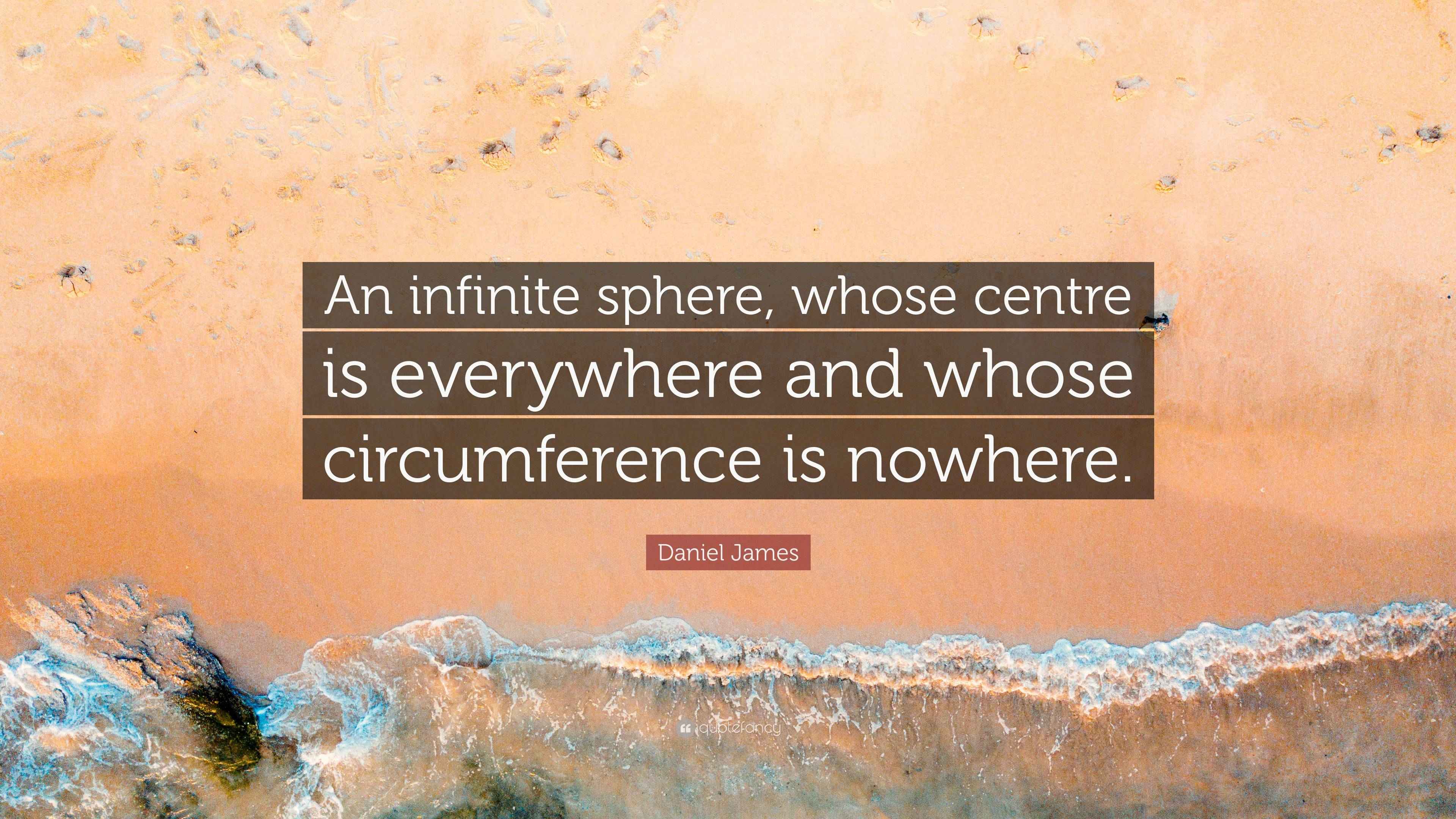 Daniel James Quote: “An infinite sphere, whose centre is everywhere and ...
