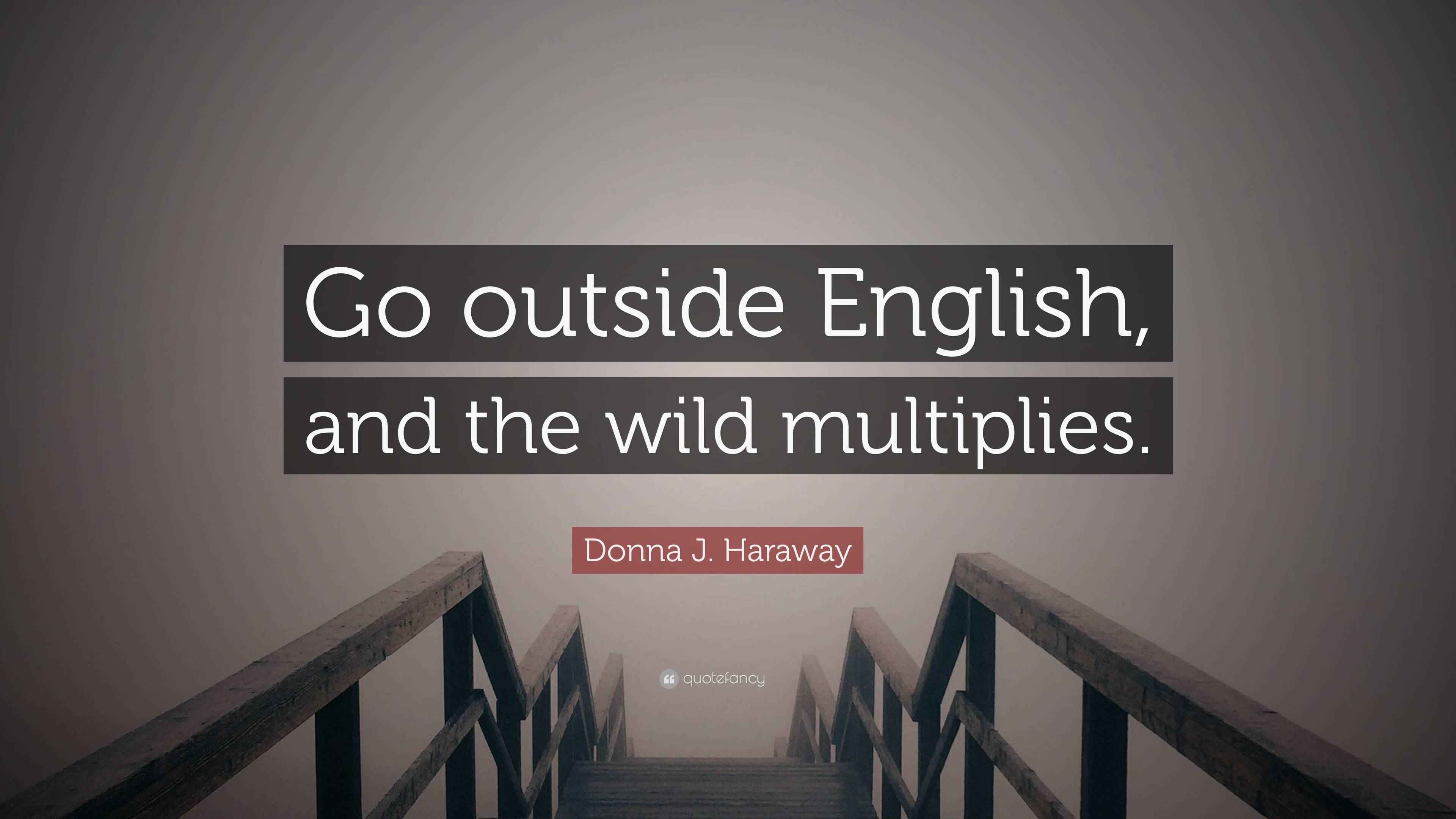 Donna J. Haraway Quote: “Go outside English, and the wild multiplies.”