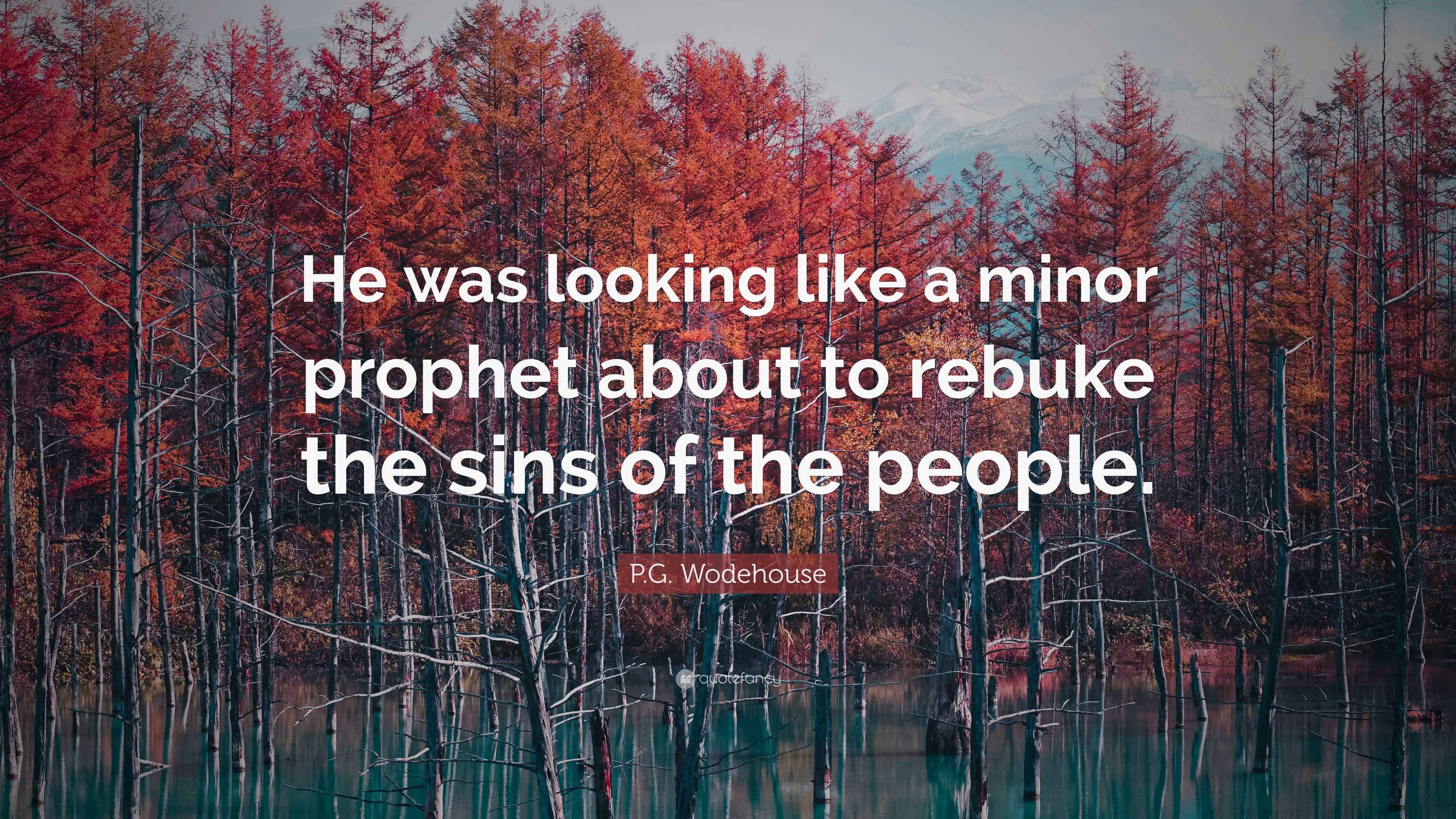 P.G. Wodehouse Quote: “He was looking like a minor prophet about to ...