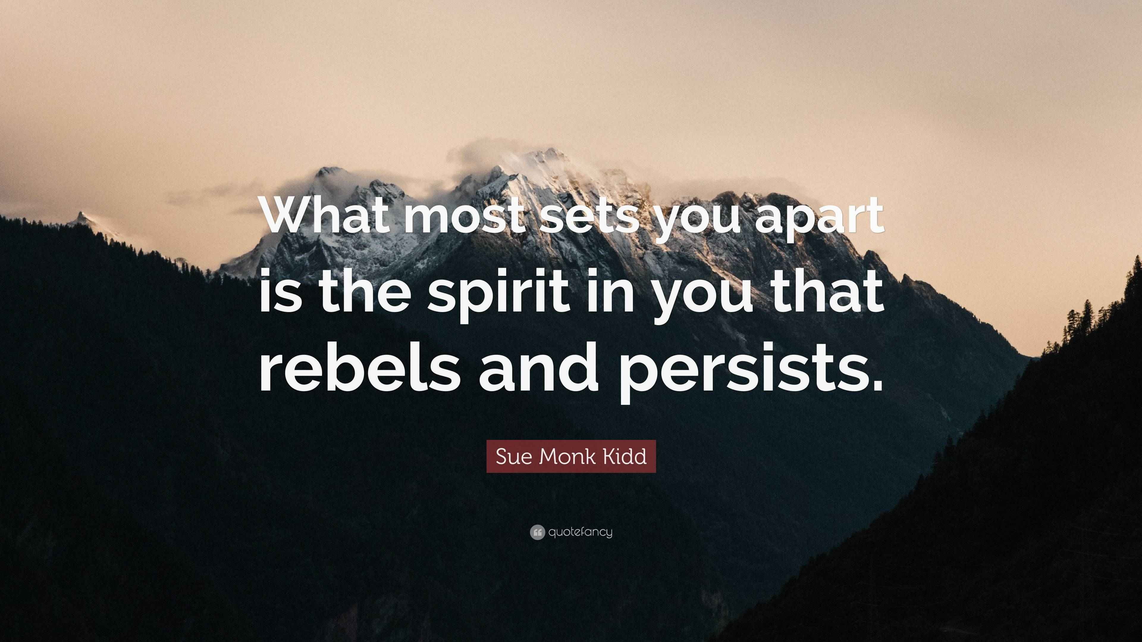 Sue Monk Kidd Quote: “What most sets you apart is the spirit in you ...