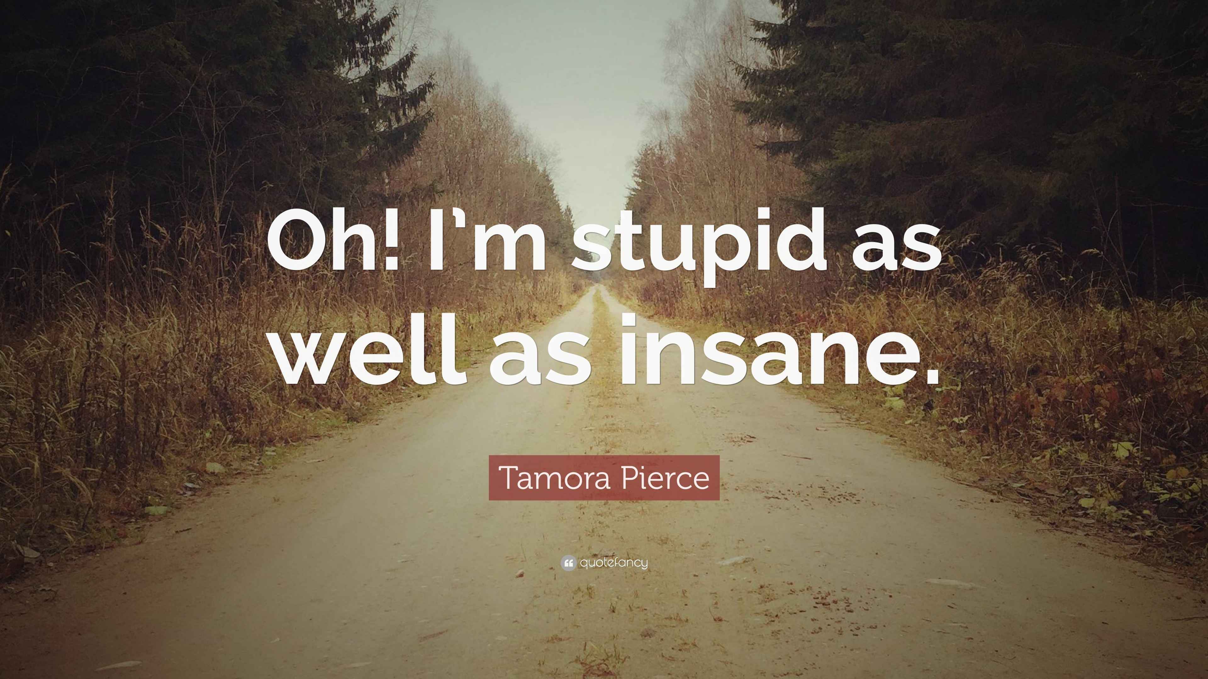 Tamora Pierce Quote: “Oh! I’m stupid as well as insane.”