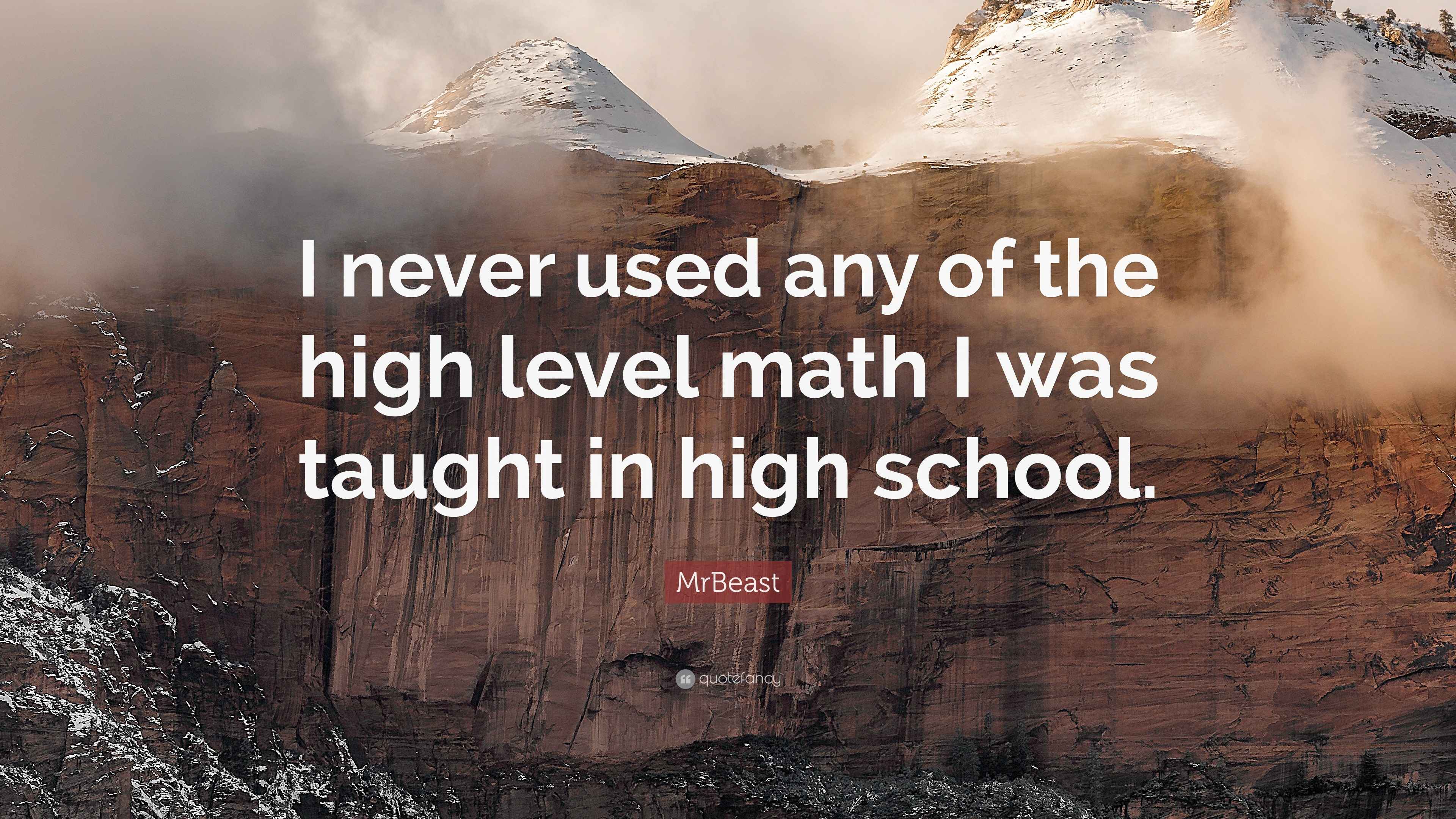 MrBeast Quote: “I never used any of the high level math I was taught in ...