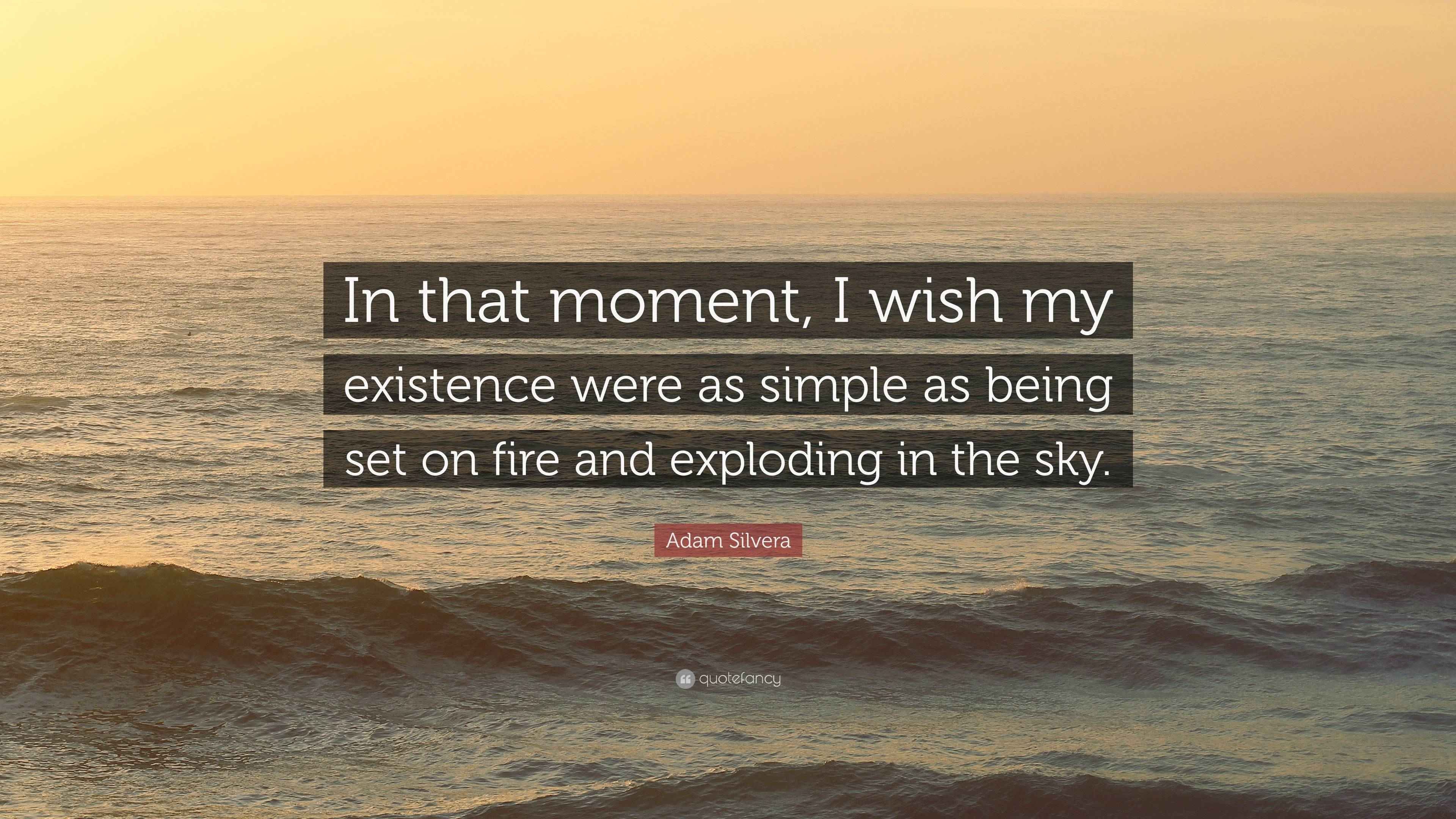 Adam Silvera Quote: “In that moment, I wish my existence were as simple ...