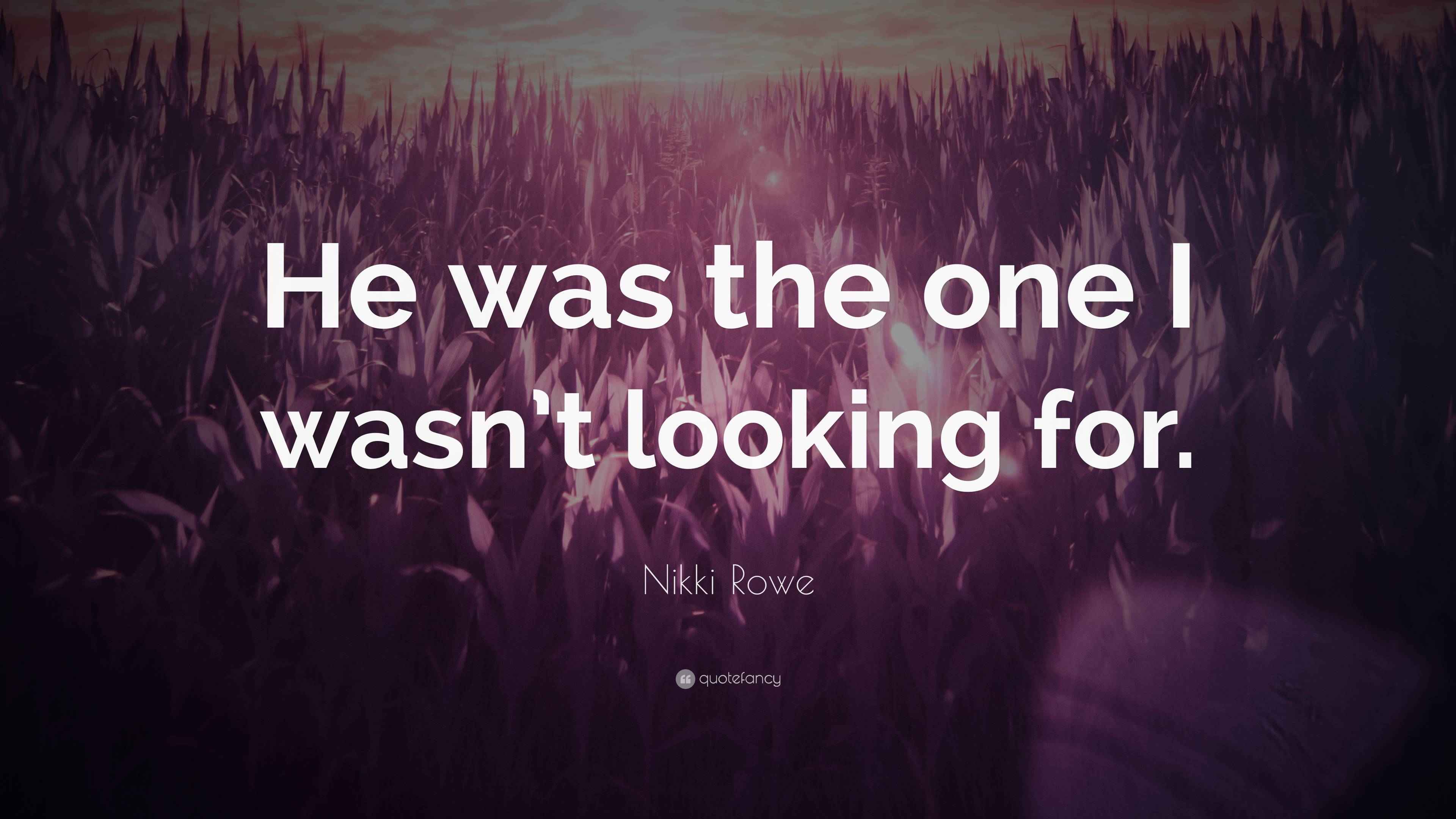 Nikki Rowe Quote: “He was the one I wasn’t looking for.”