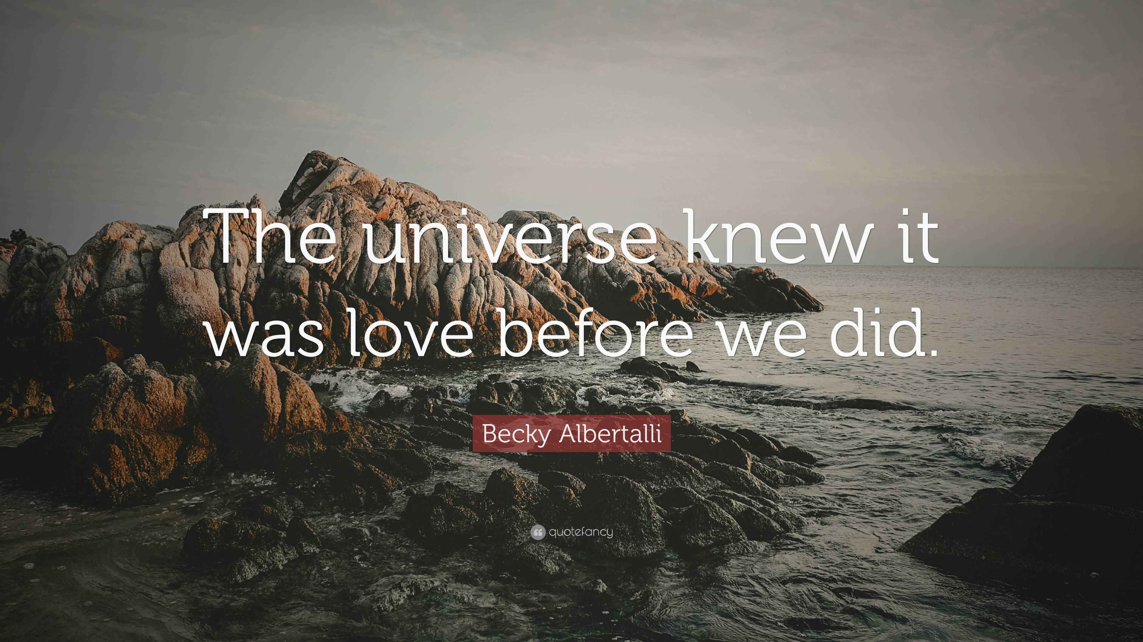 Becky Albertalli Quote: “The universe knew it was love before we did.”