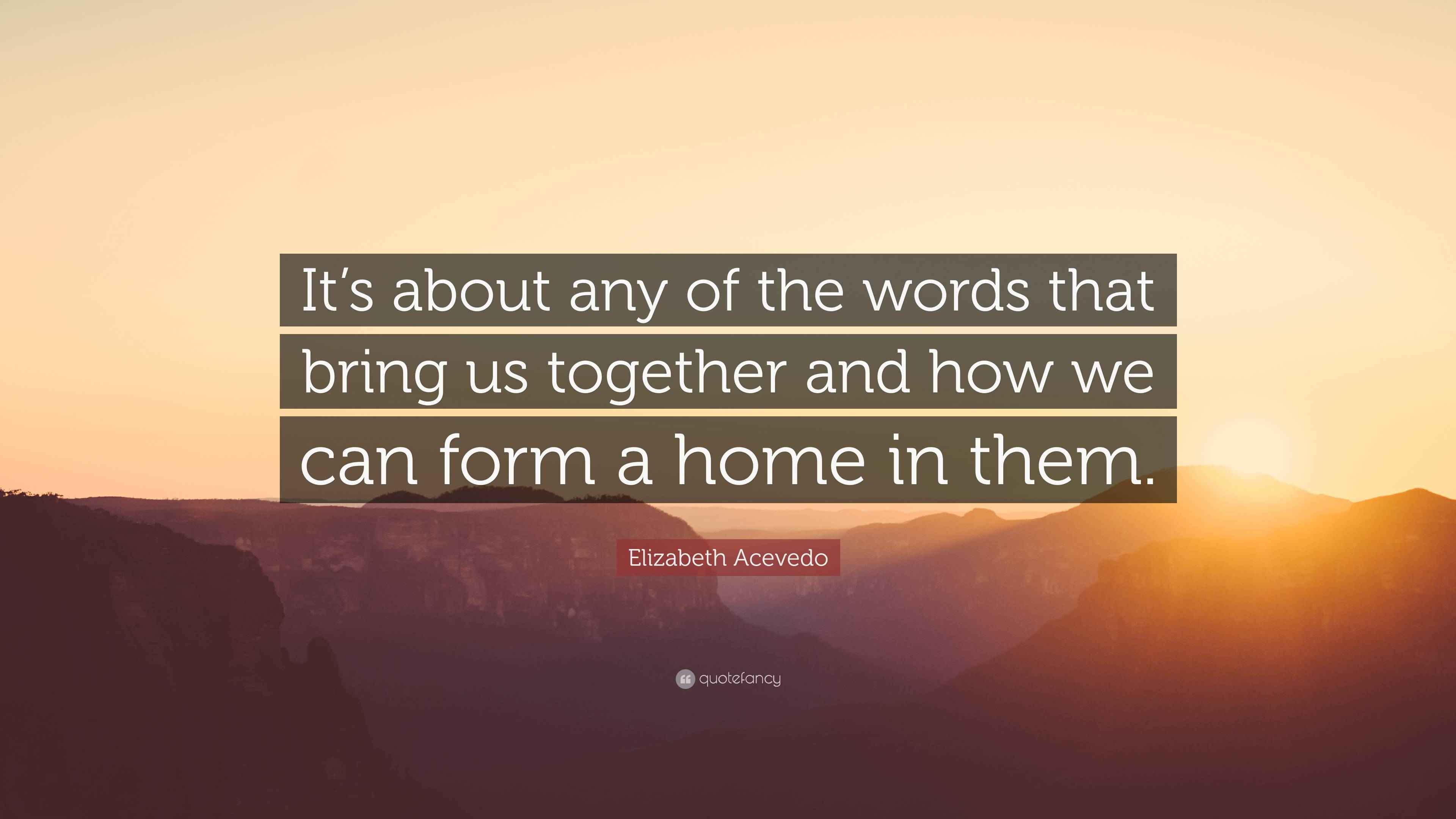 Elizabeth Acevedo Quote: “It’s about any of the words that bring us ...