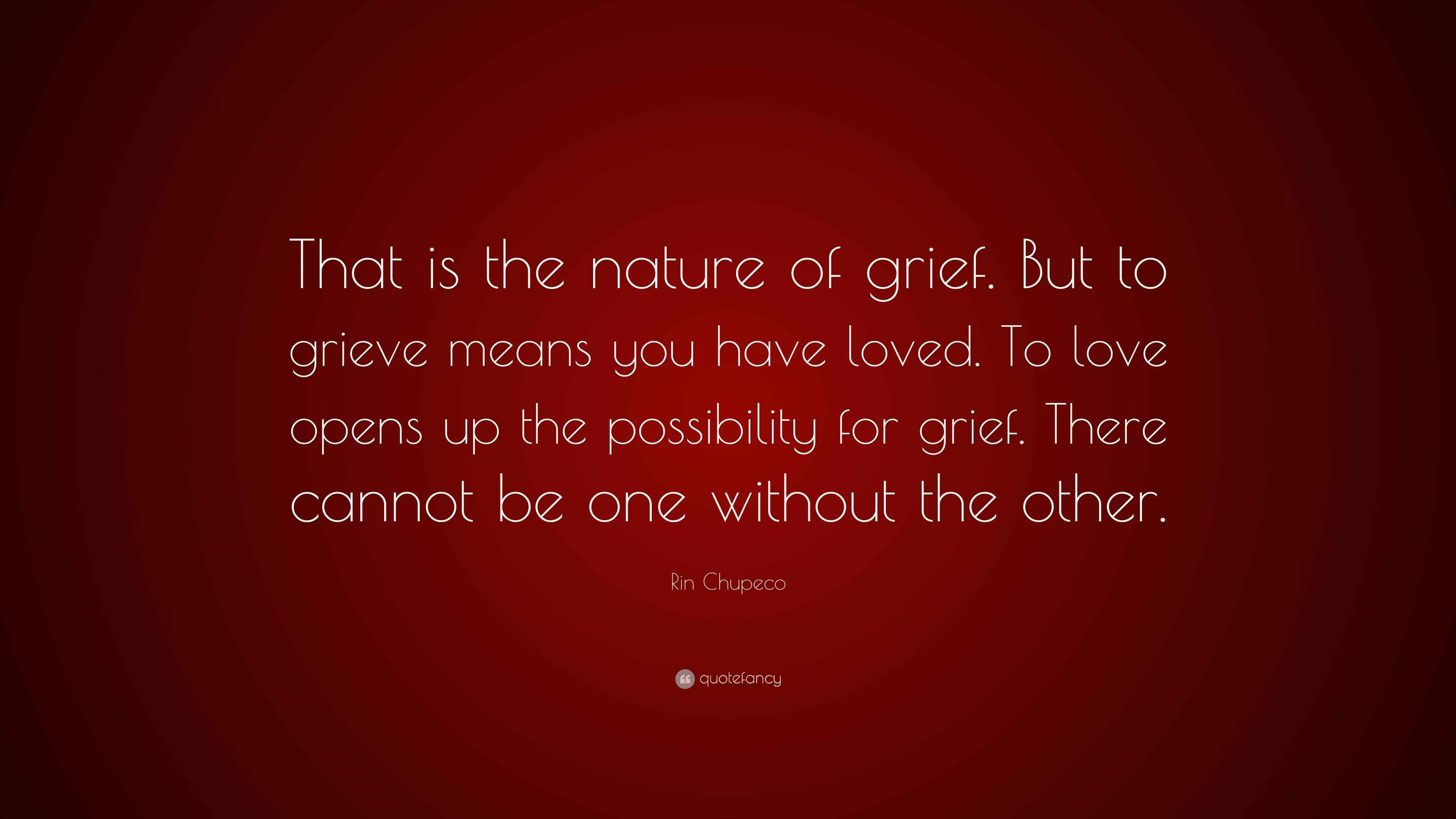 Rin Chupeco Quote: “That is the nature of grief. But to grieve means ...