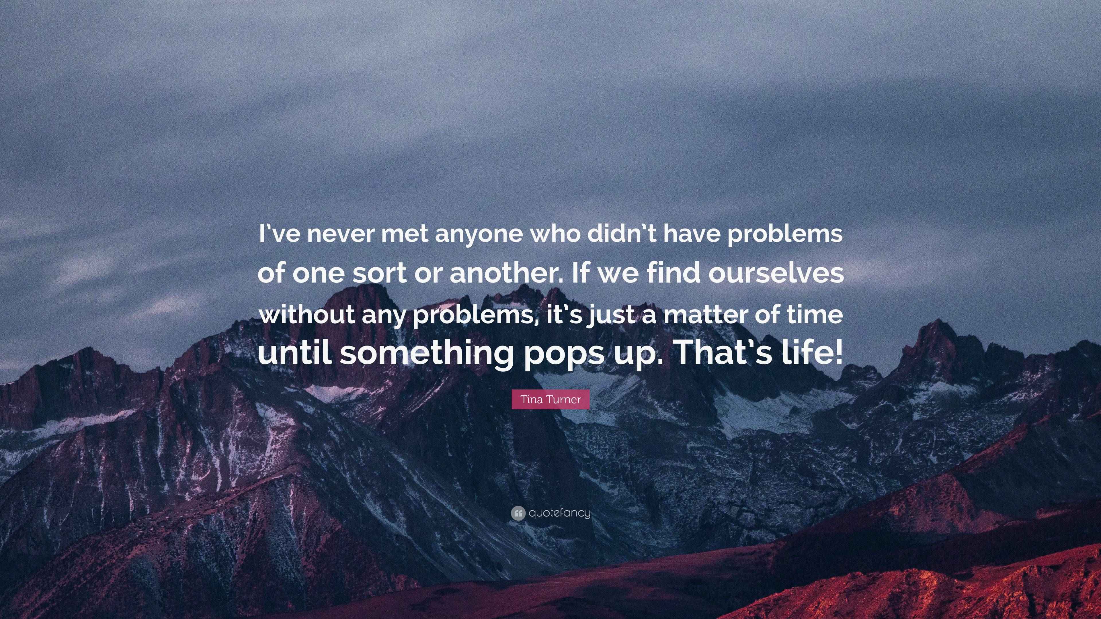Tina Turner Quote: “I’ve never met anyone who didn’t have problems of ...