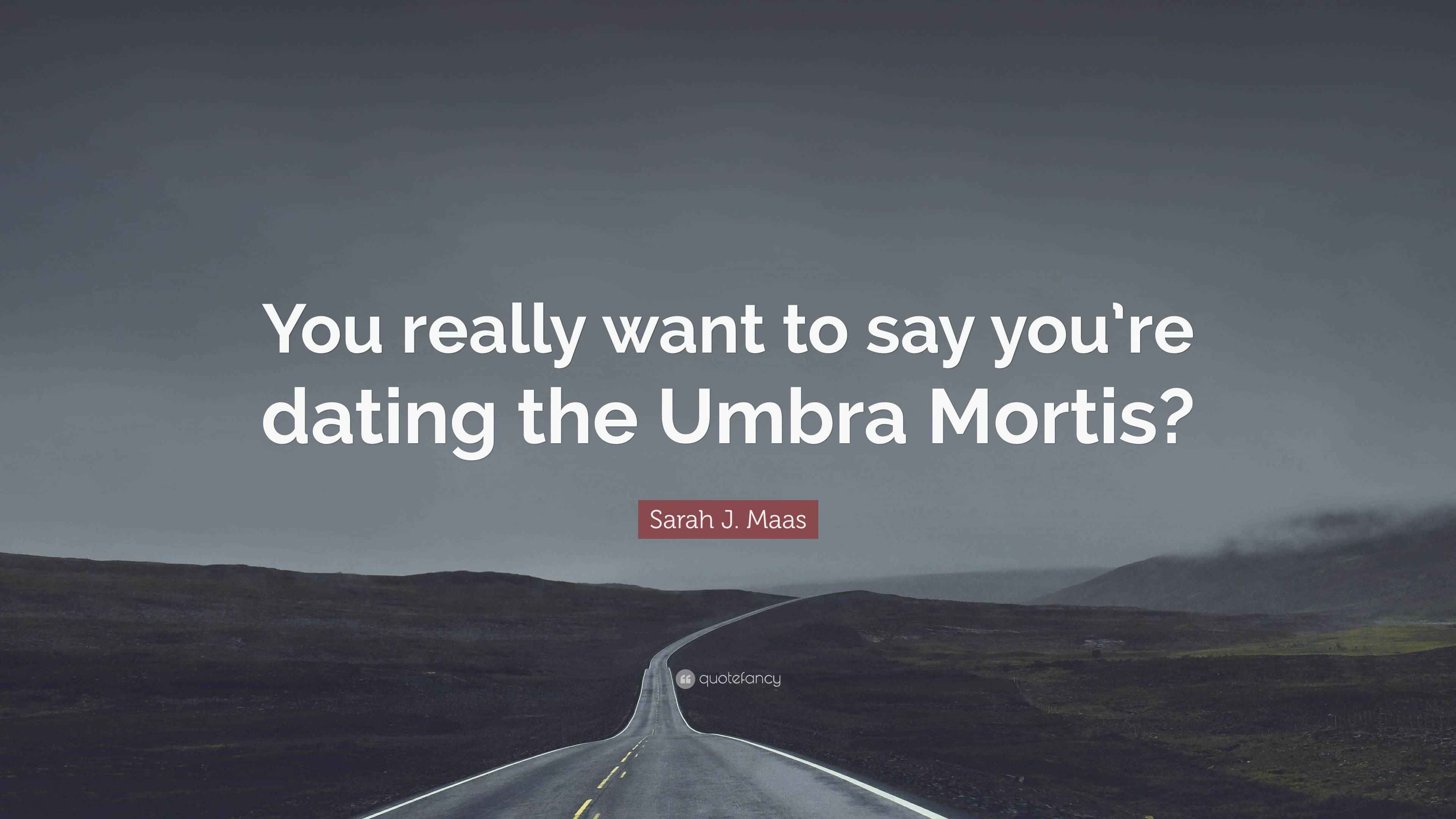 Sarah J. Maas Quote: “You really want to say you’re dating the Umbra ...