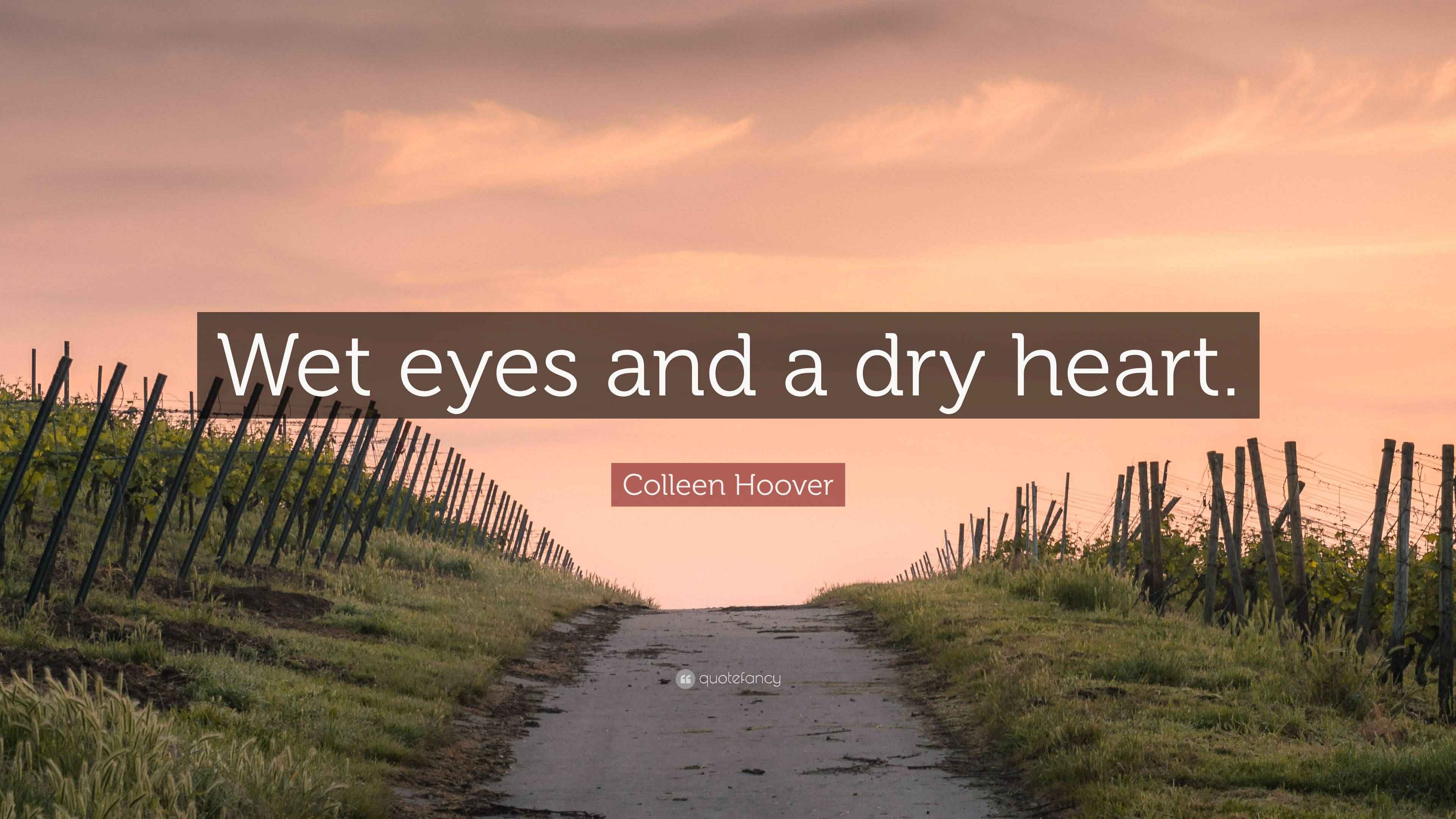 Colleen Hoover Quote: “Wet eyes and a dry heart.”
