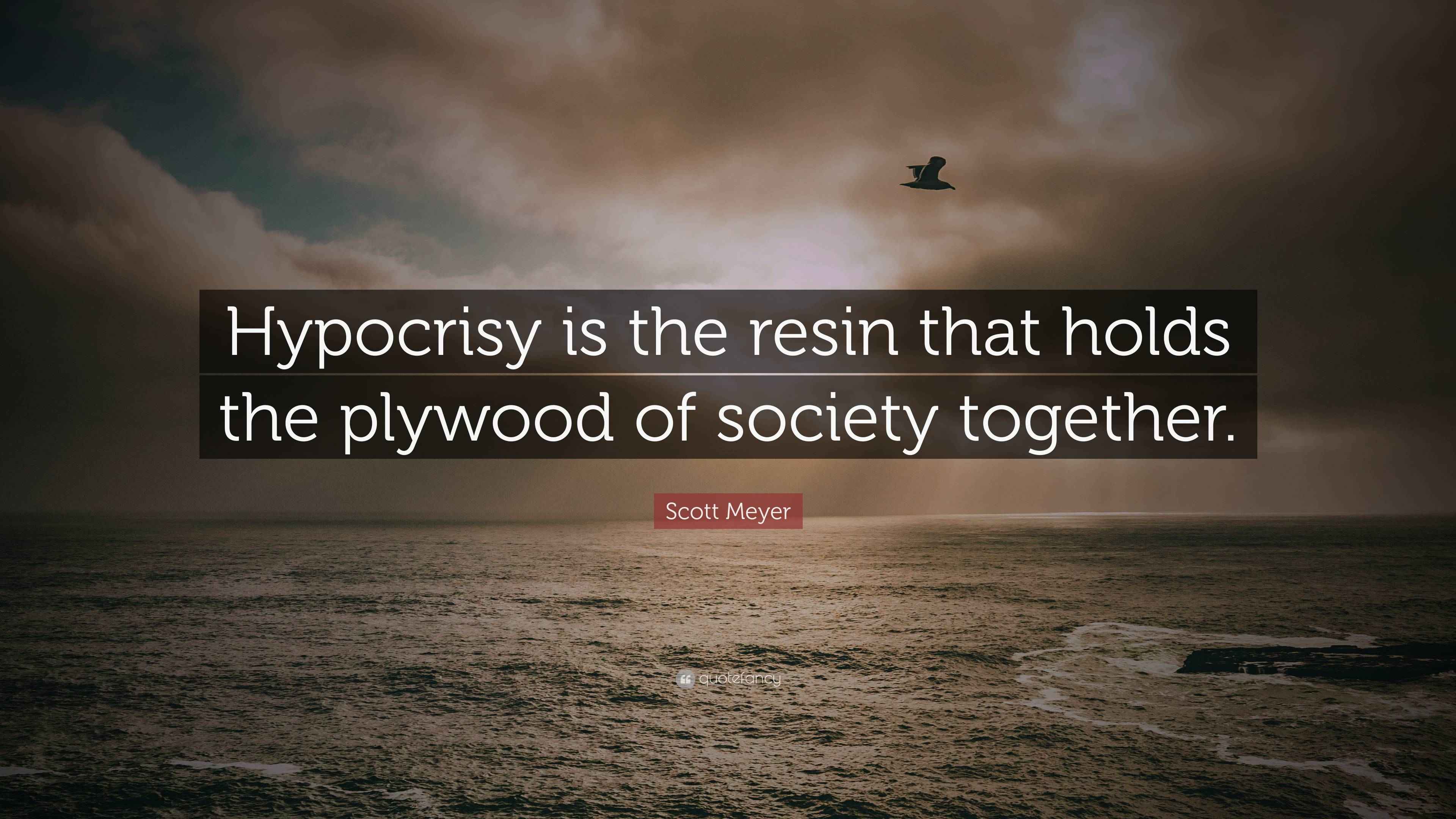 Scott Meyer Quote: “Hypocrisy is the resin that holds the plywood of ...