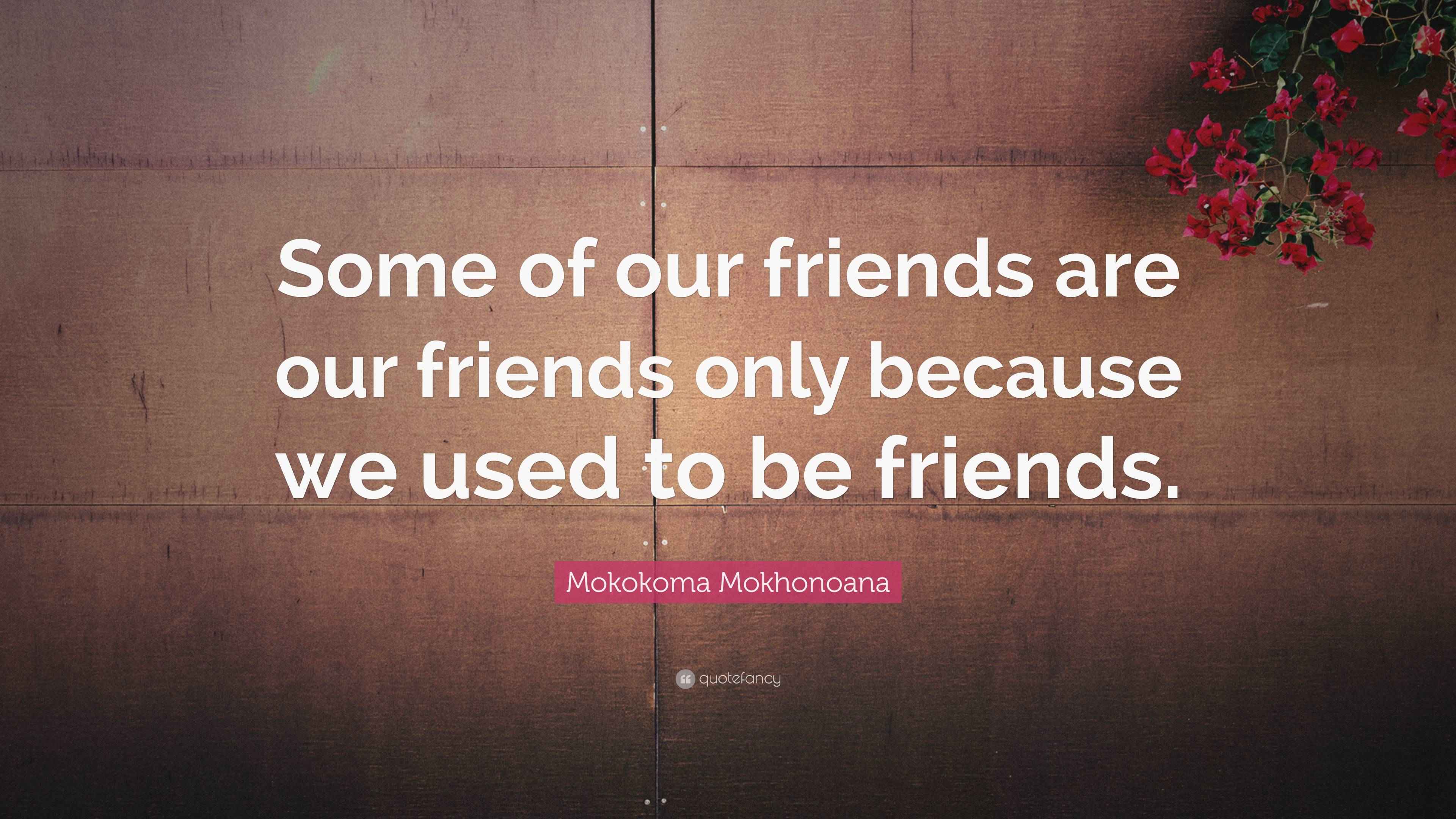 Mokokoma Mokhonoana Quote: “Some of our friends are our friends only ...