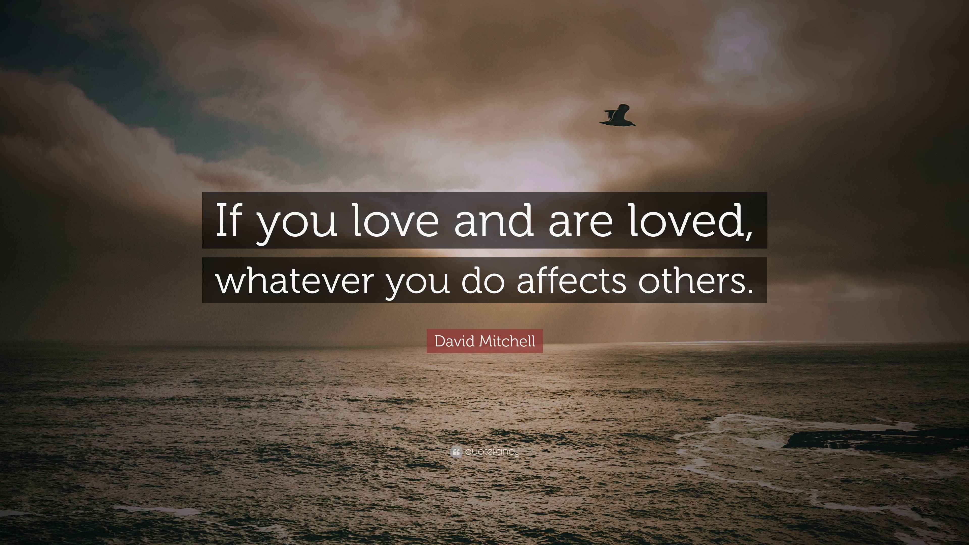 David Mitchell Quote: “If you love and are loved, whatever you do ...