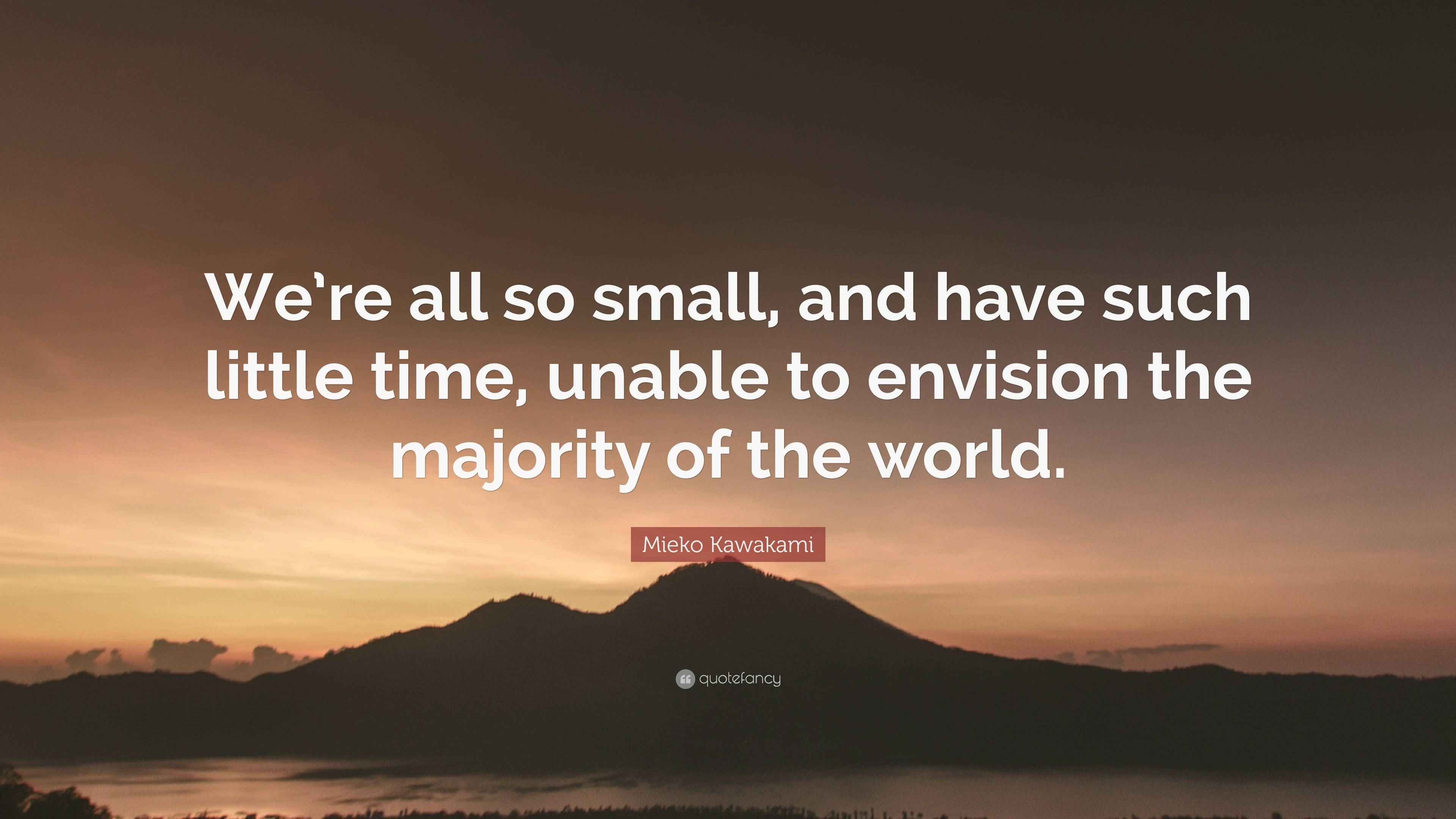 Mieko Kawakami Quote: “We’re all so small, and have such little time ...
