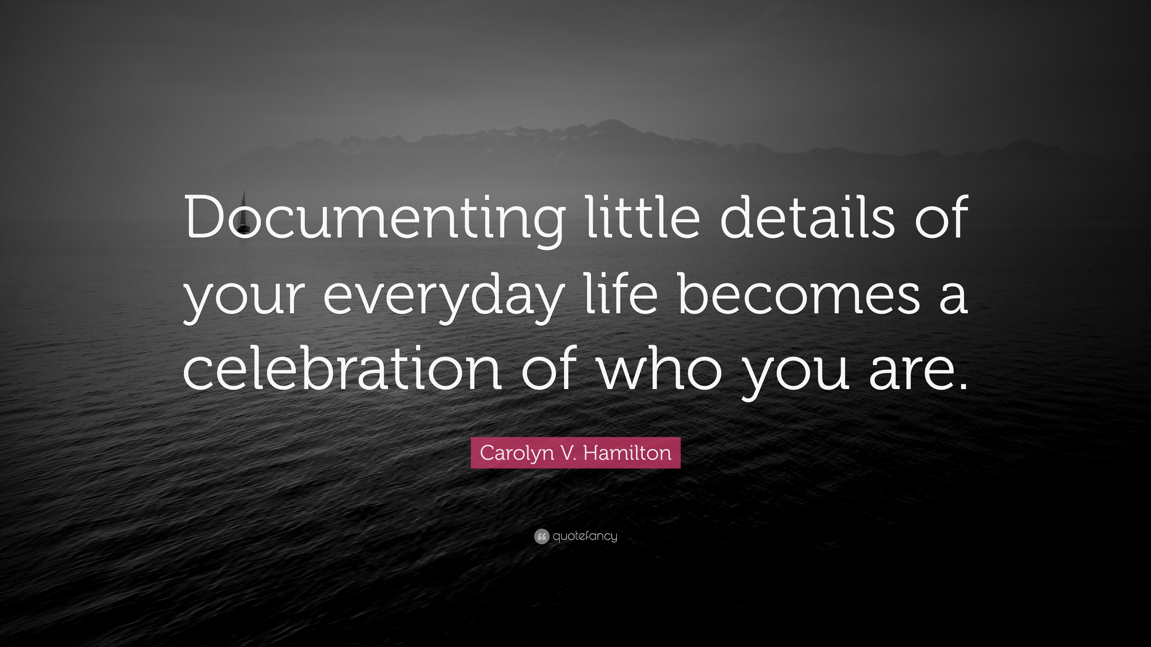 Carolyn V. Hamilton Quote: “Documenting little details of your everyday ...