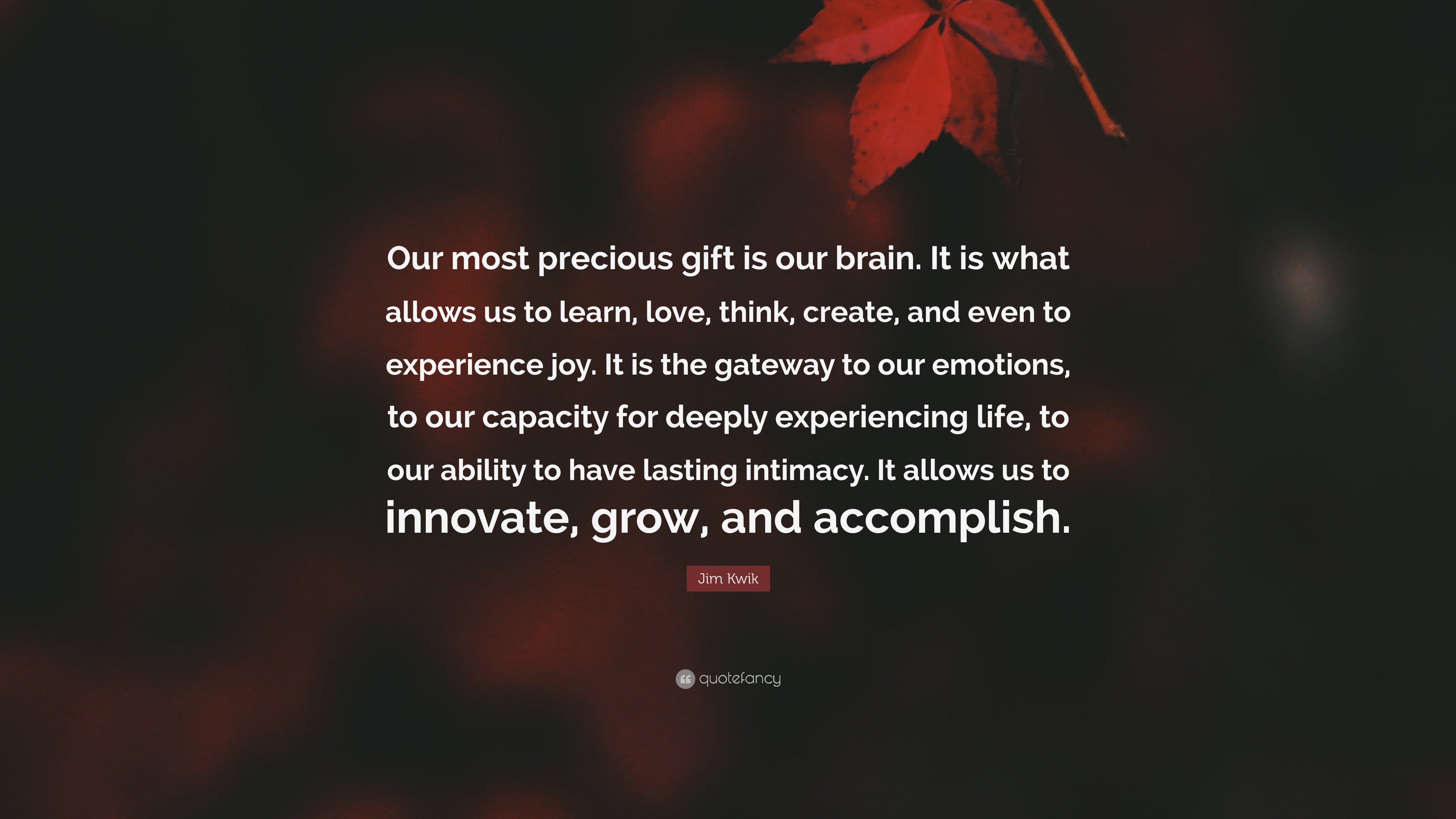 Jim Kwik Quote: “Our most precious gift is our brain. It is what allows ...