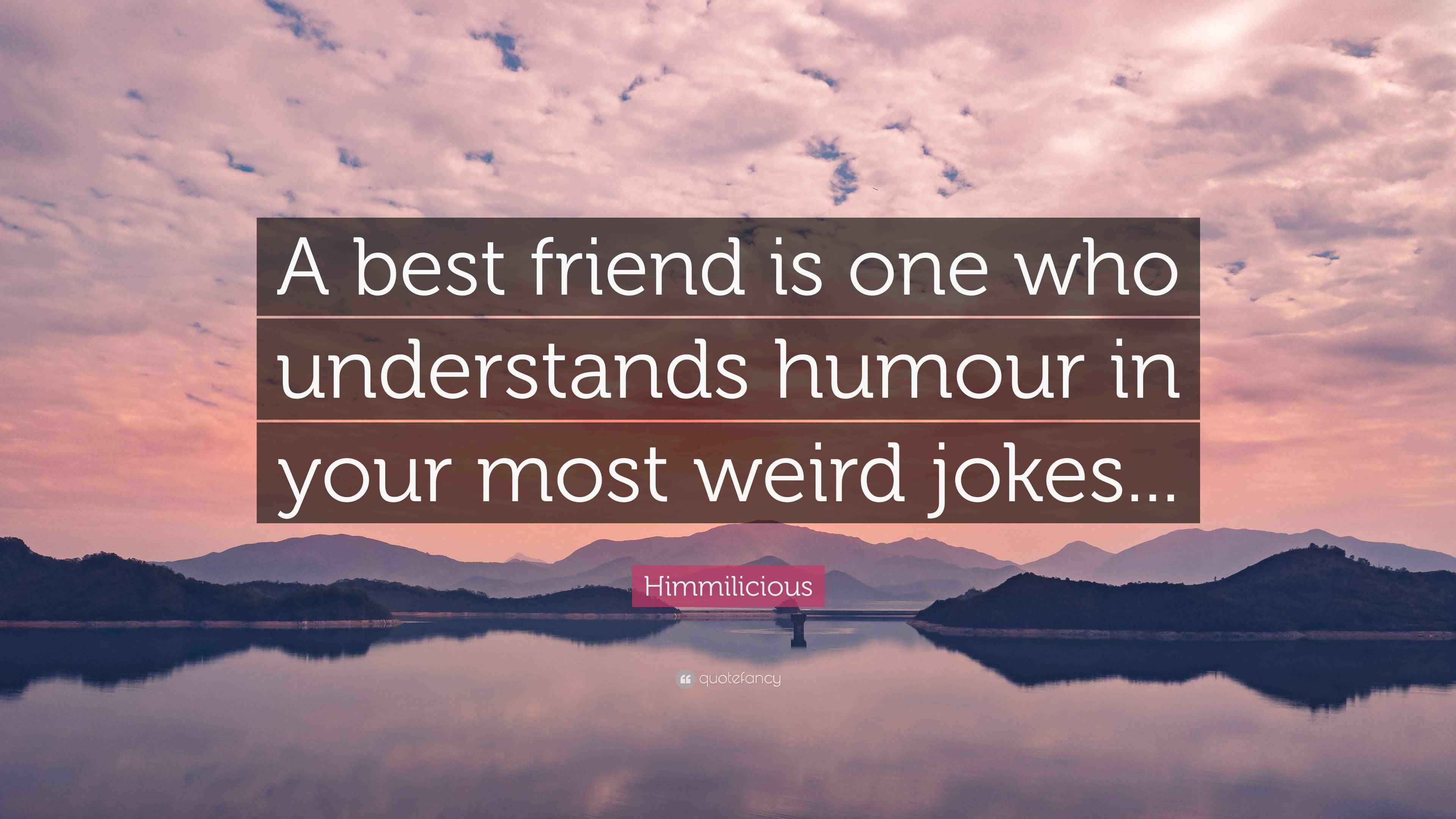 Himmilicious Quote: “A best friend is one who understands humour in ...