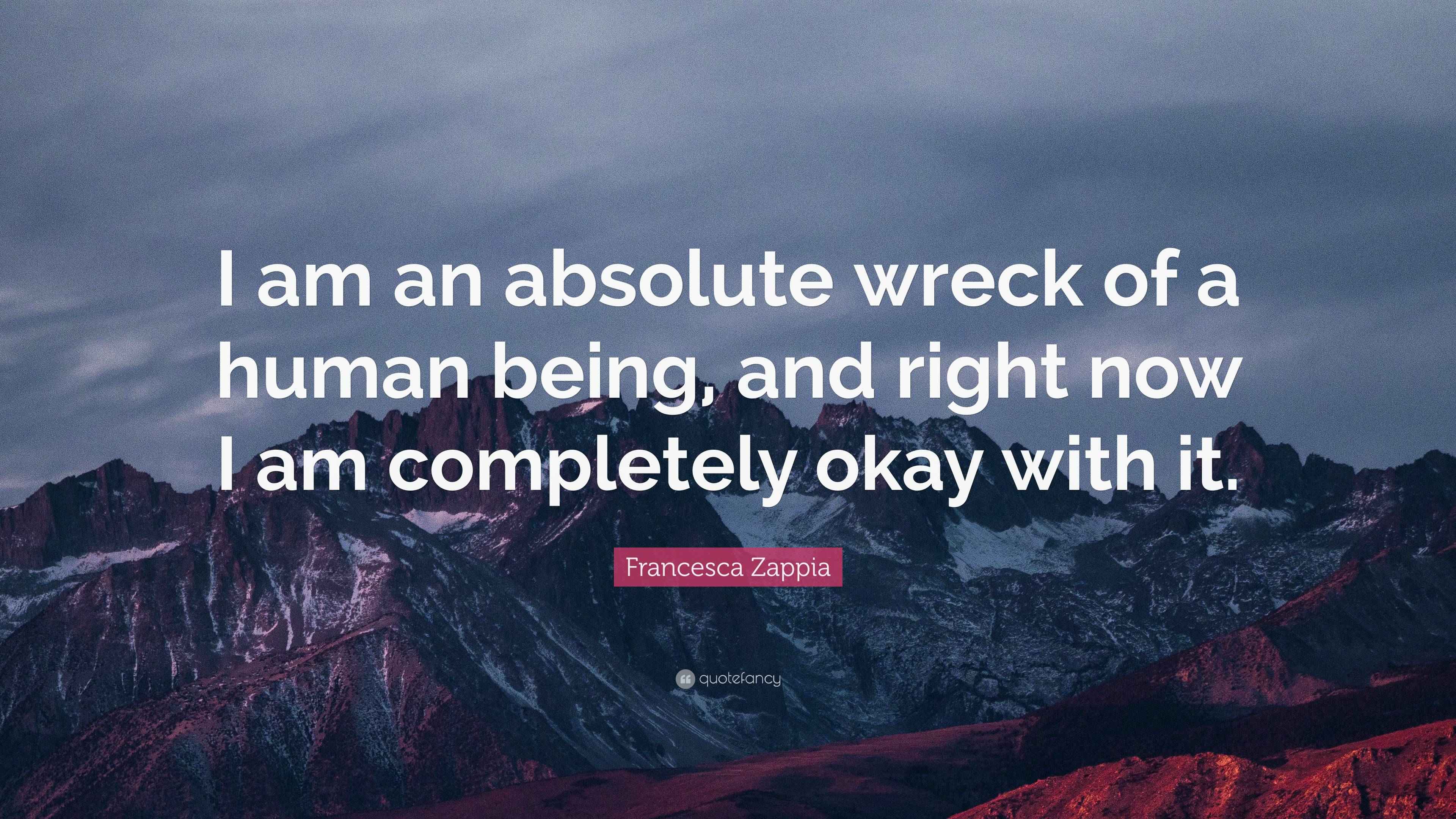 Francesca Zappia Quote: “I am an absolute wreck of a human being, and ...