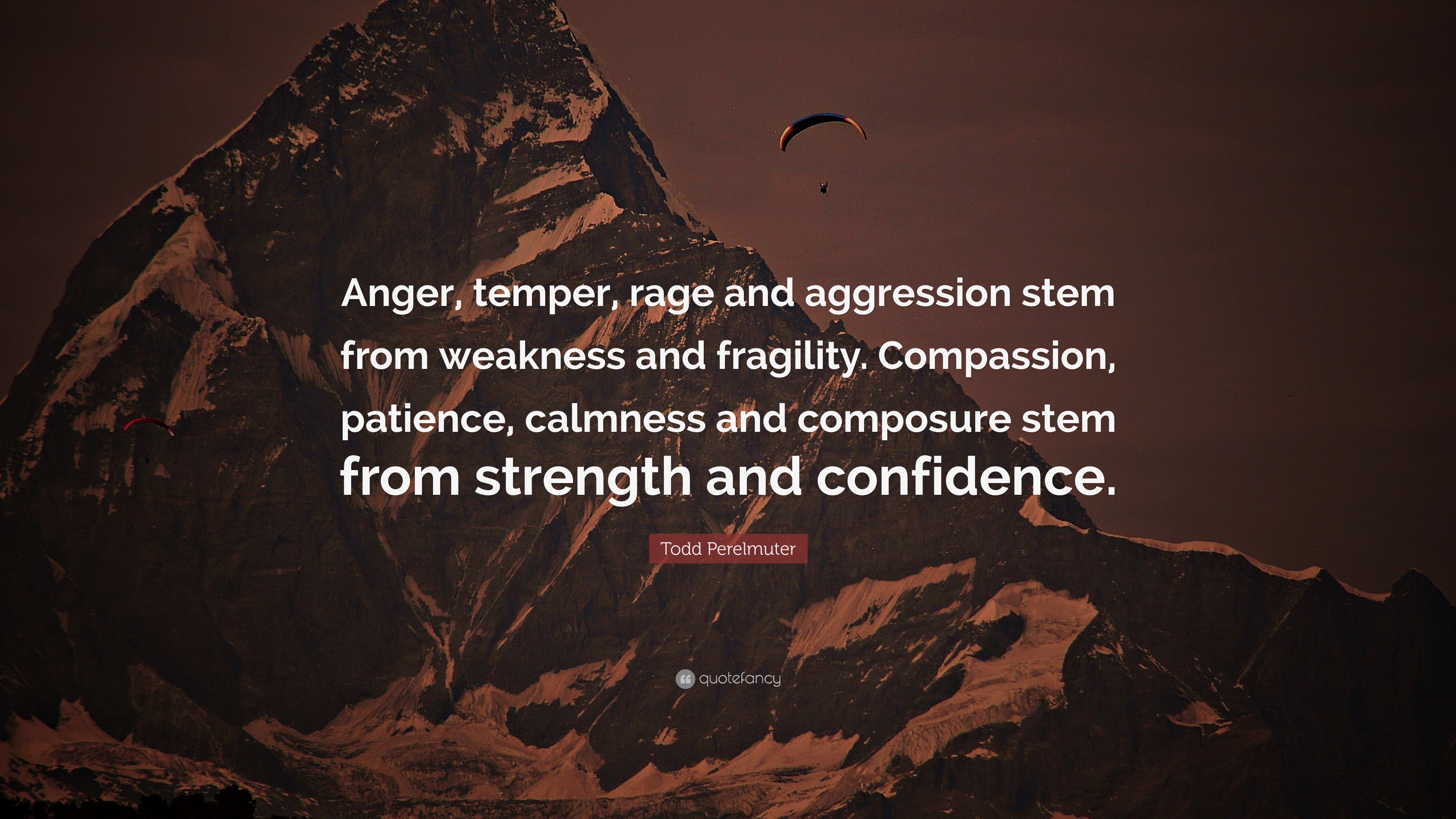 Todd Perelmuter Quote: “Anger, temper, rage and aggression stem from ...