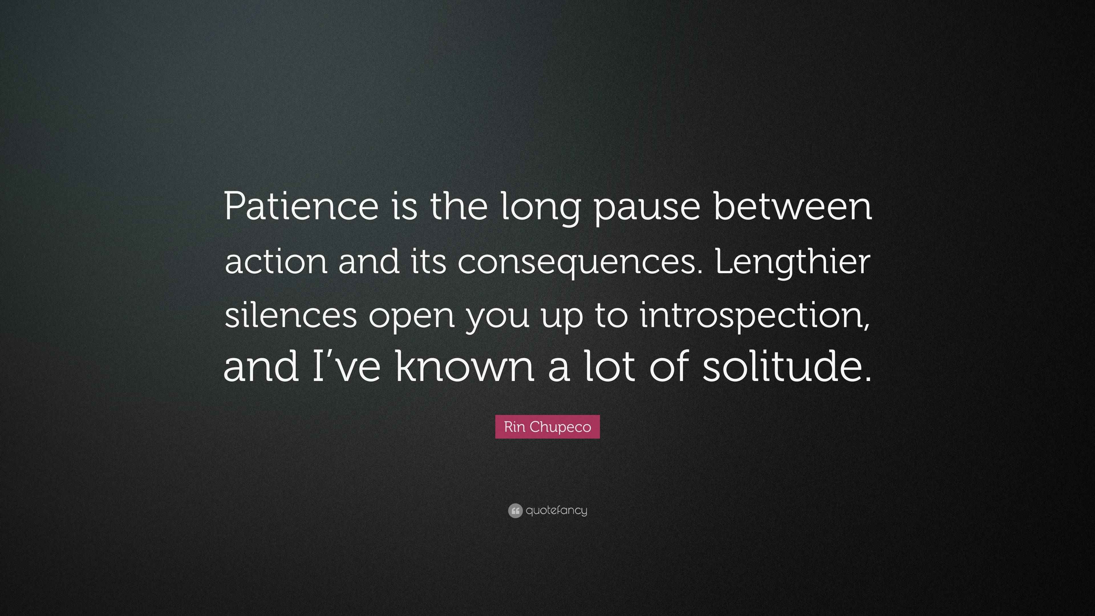 Rin Chupeco Quote: “Patience is the long pause between action and its ...