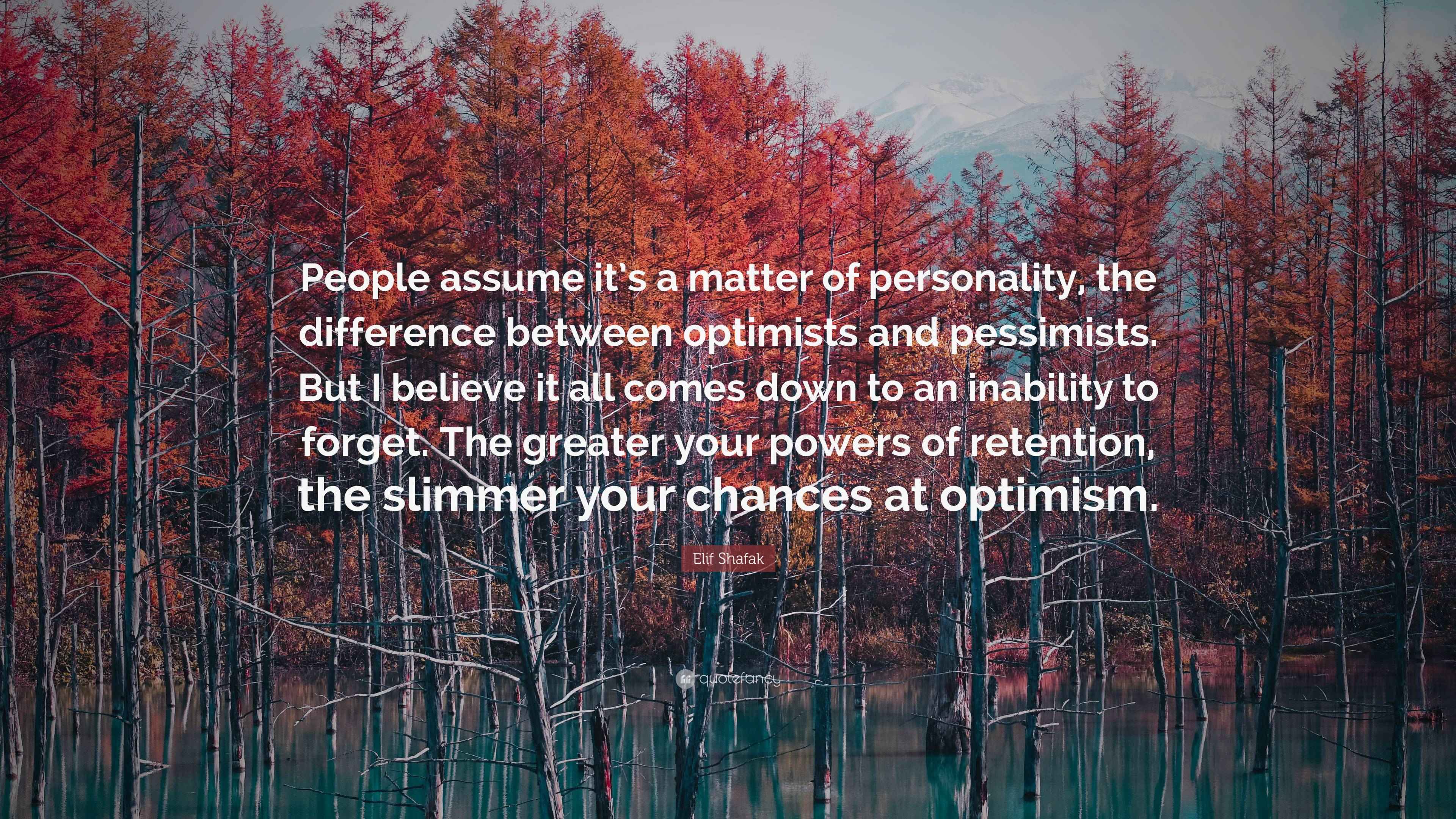 Elif Shafak Quote: “People assume it’s a matter of personality, the ...