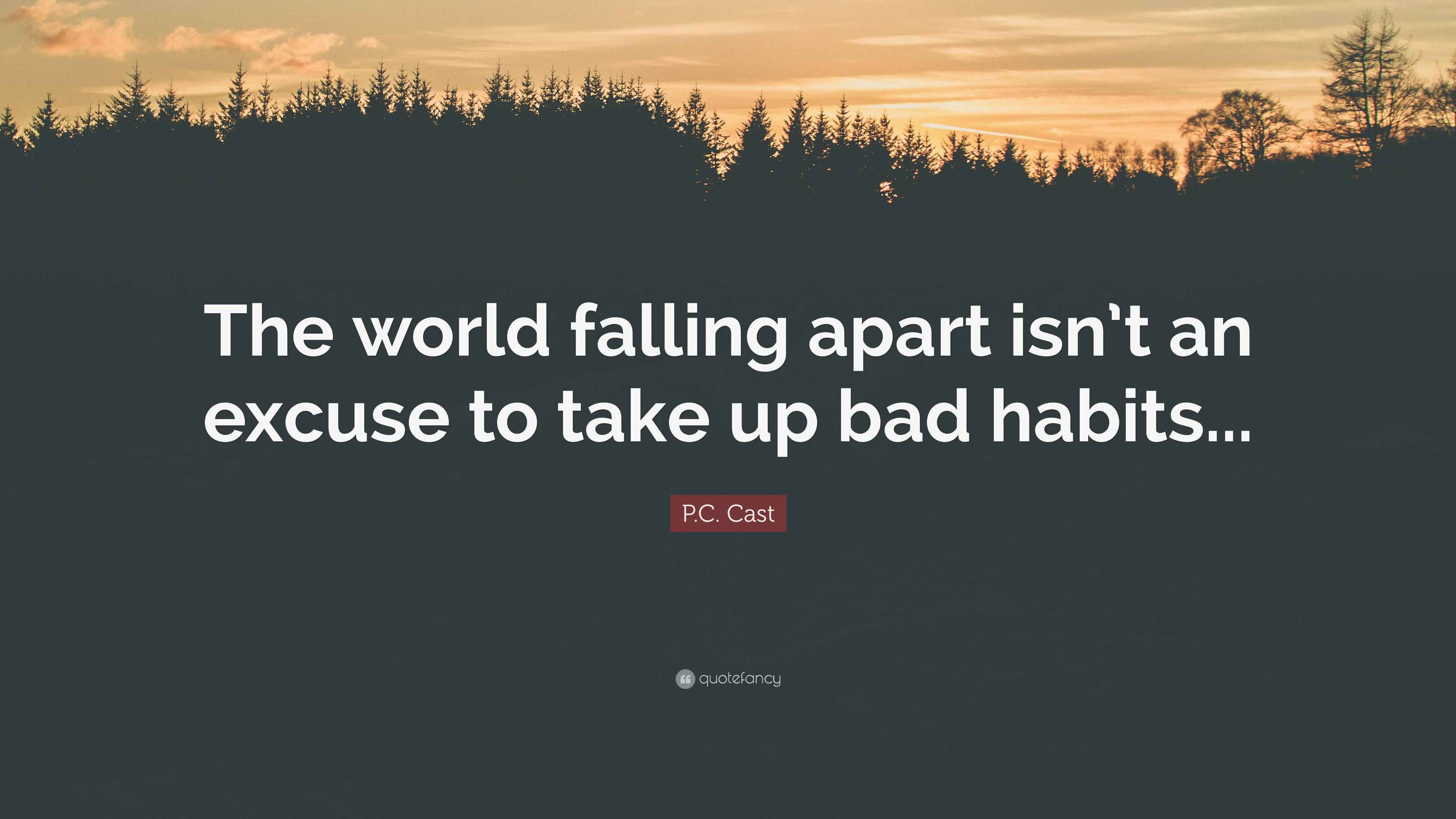 P.C. Cast Quote: “The world falling apart isn’t an excuse to take up ...