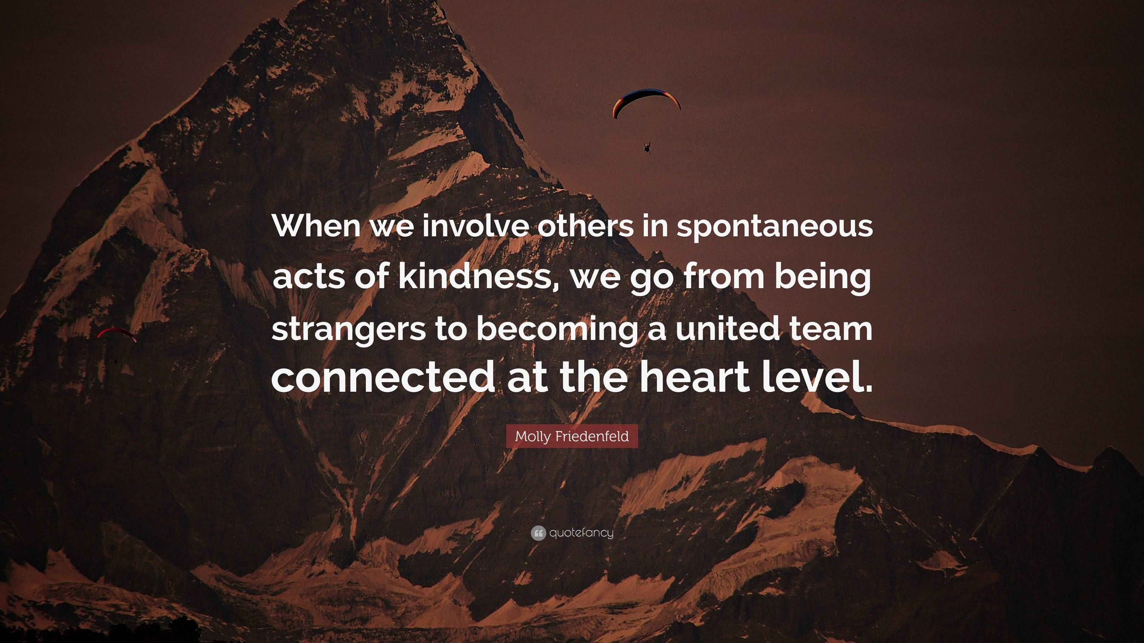 Molly Friedenfeld Quote: “When we involve others in spontaneous acts of ...