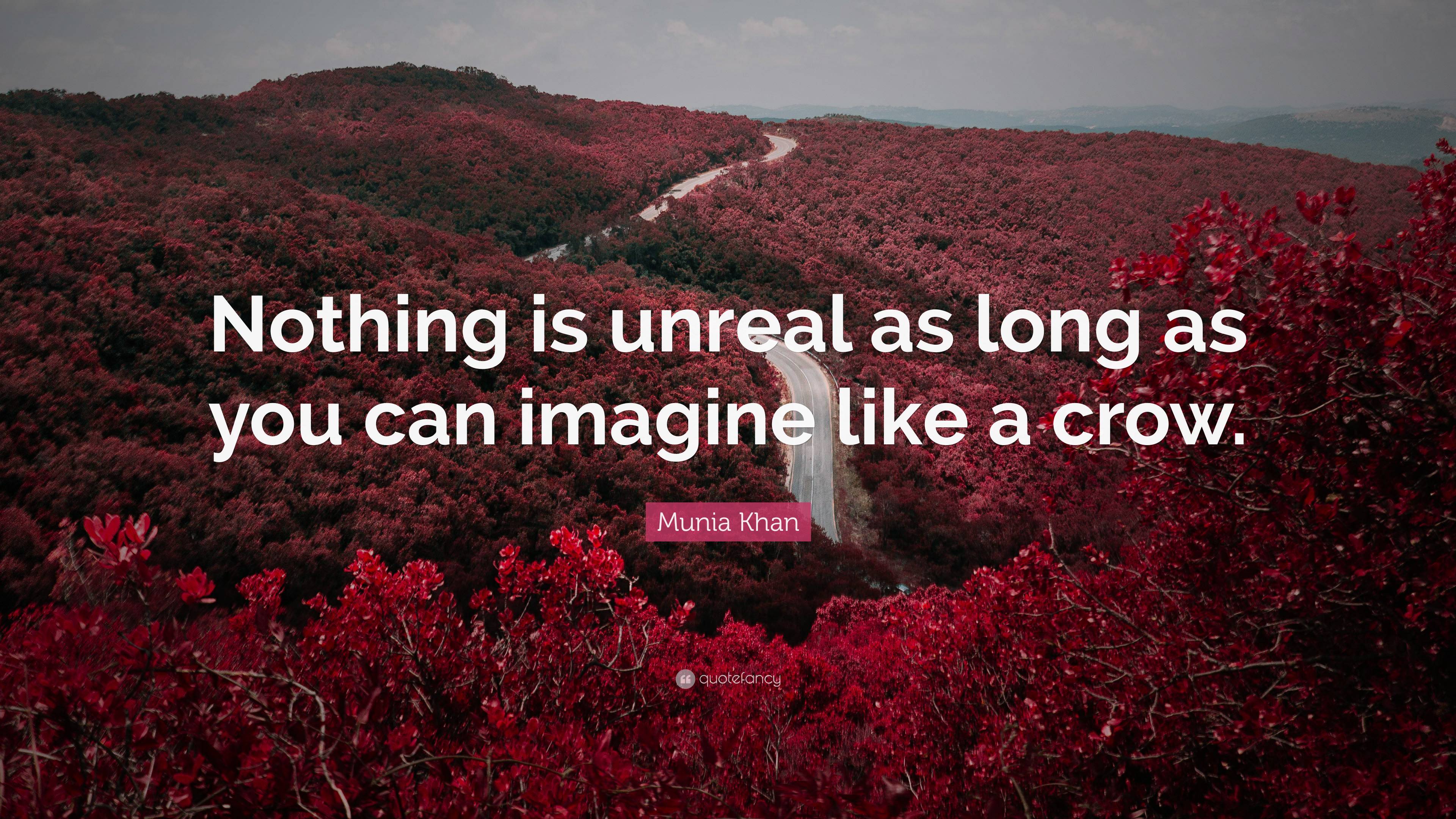 Munia Khan Quote: “Nothing is unreal as long as you can imagine like a crow.”