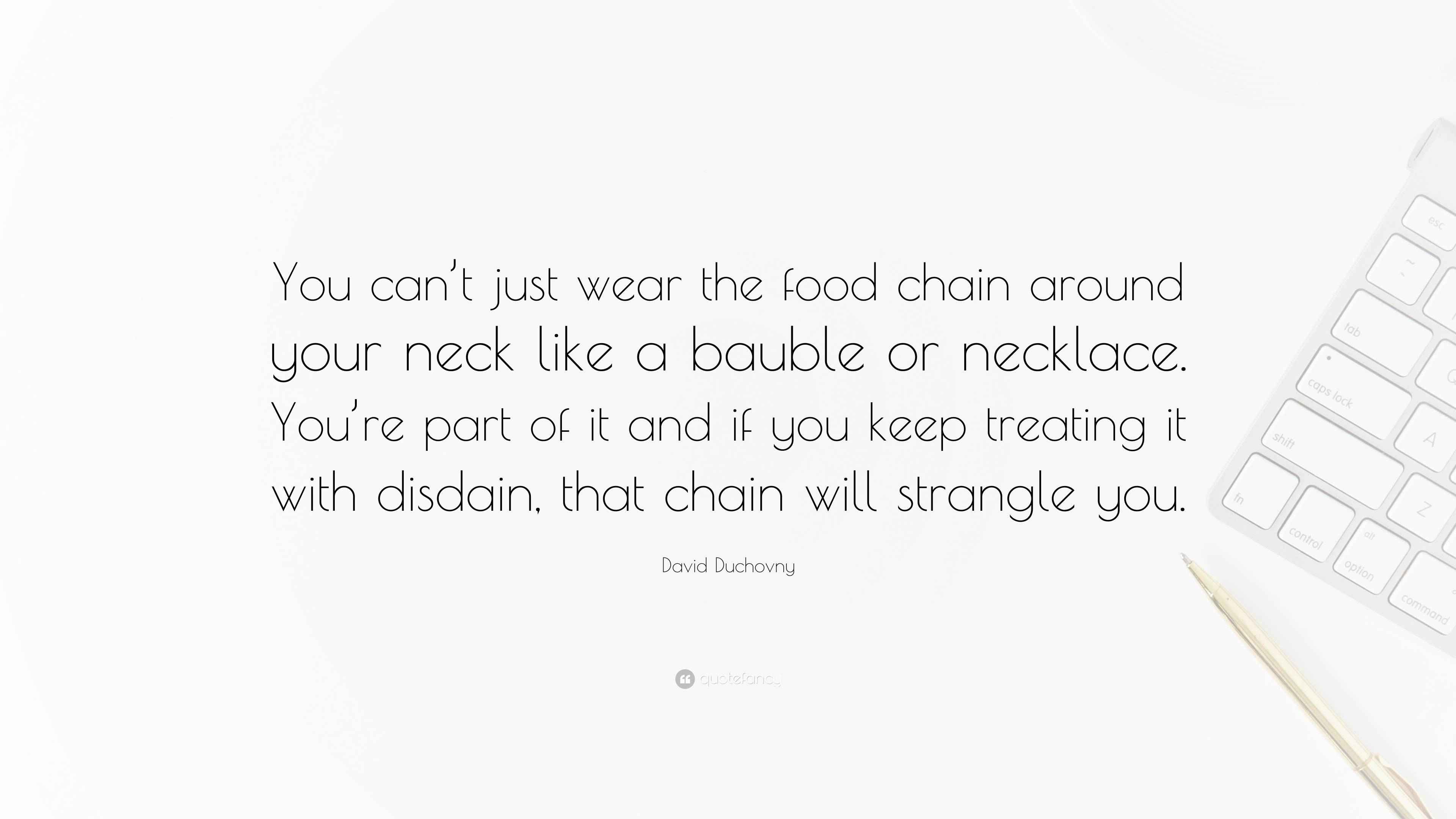 David Duchovny Quote: “You can’t just wear the food chain around your ...