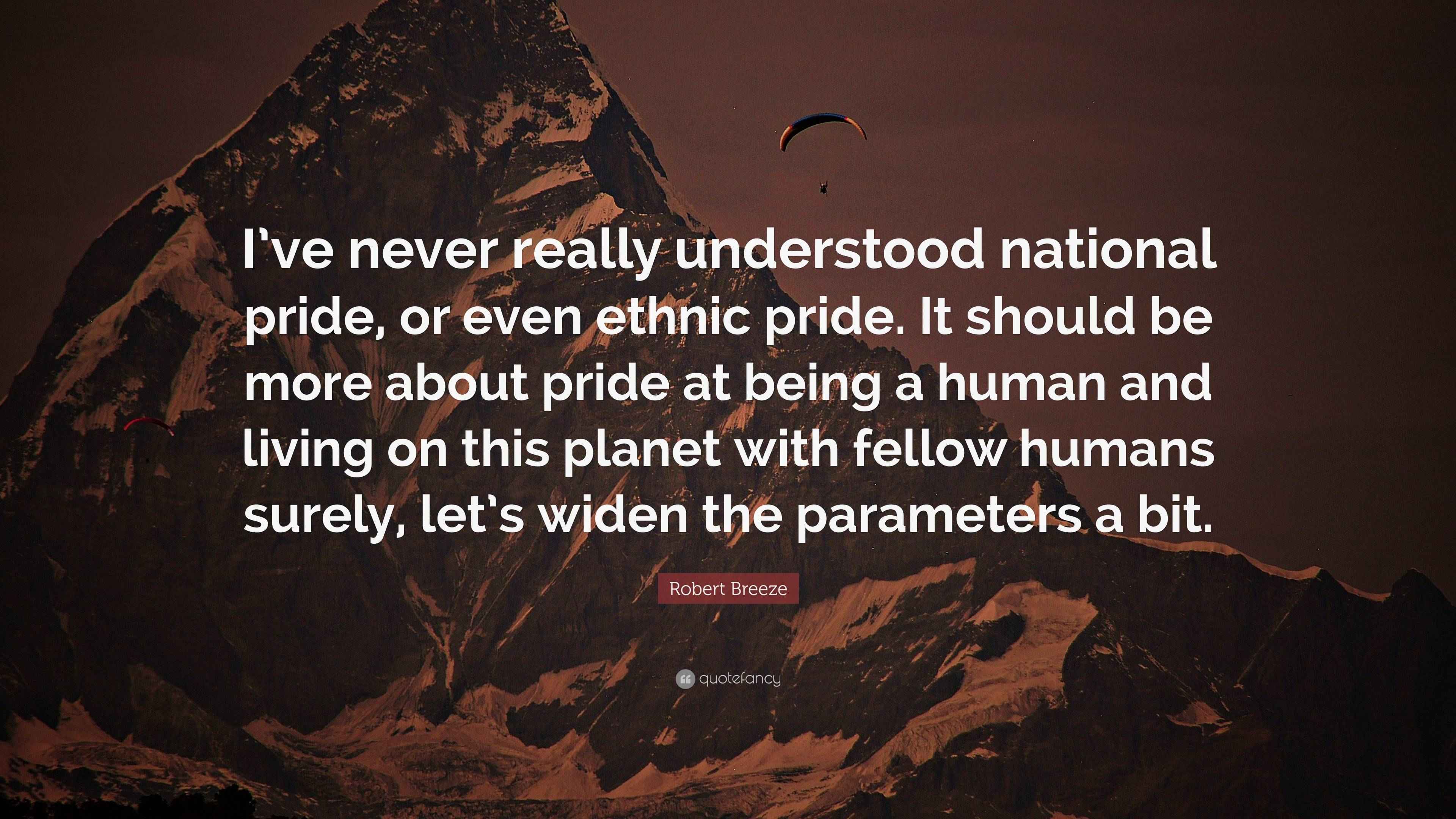 Robert Breeze Quote: “I’ve never really understood national pride, or ...