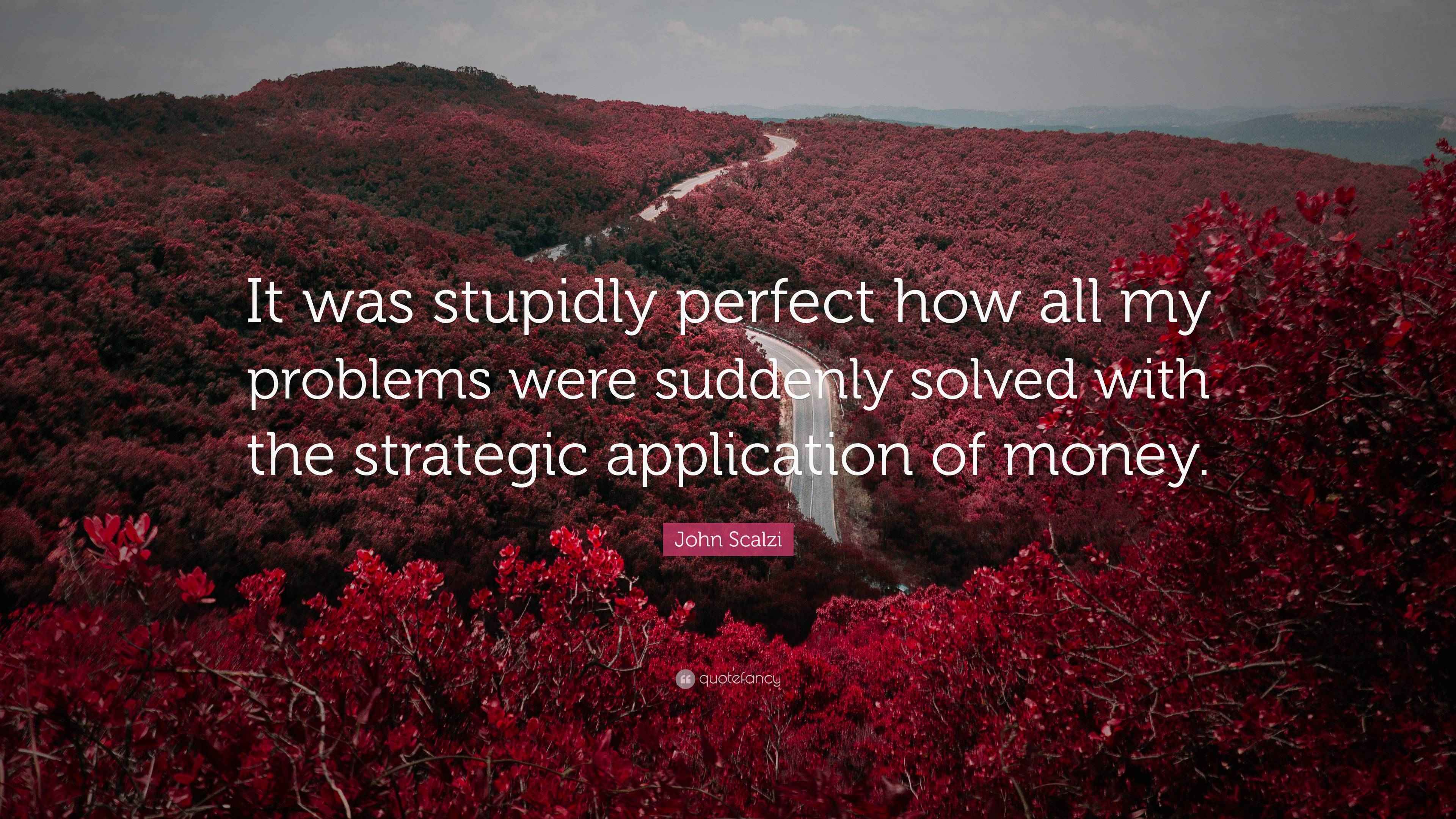 John Scalzi Quote: “It was stupidly perfect how all my problems were ...