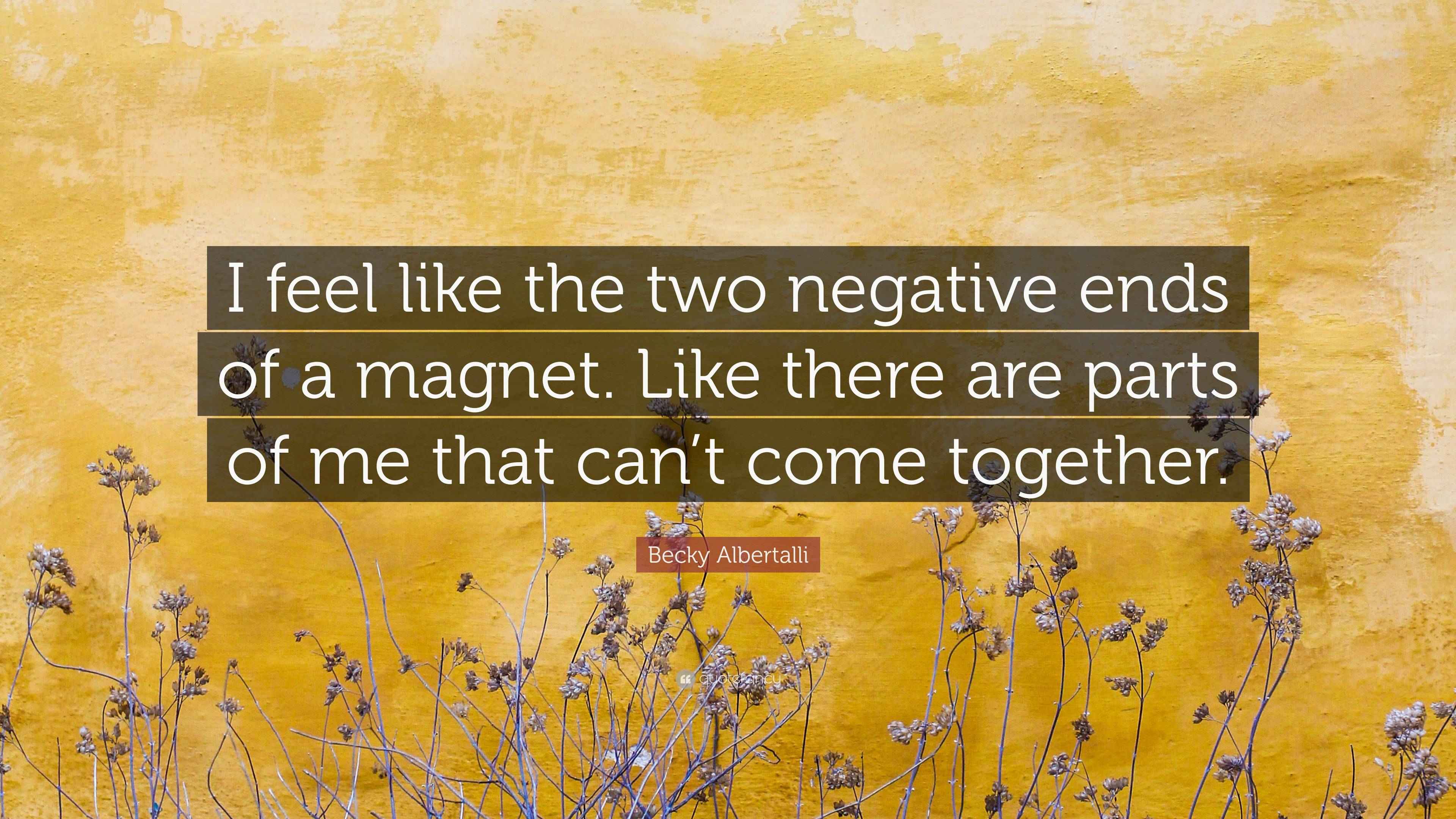 Becky Albertalli Quote: “I feel like the two negative ends of a magnet. Like there are parts of ...