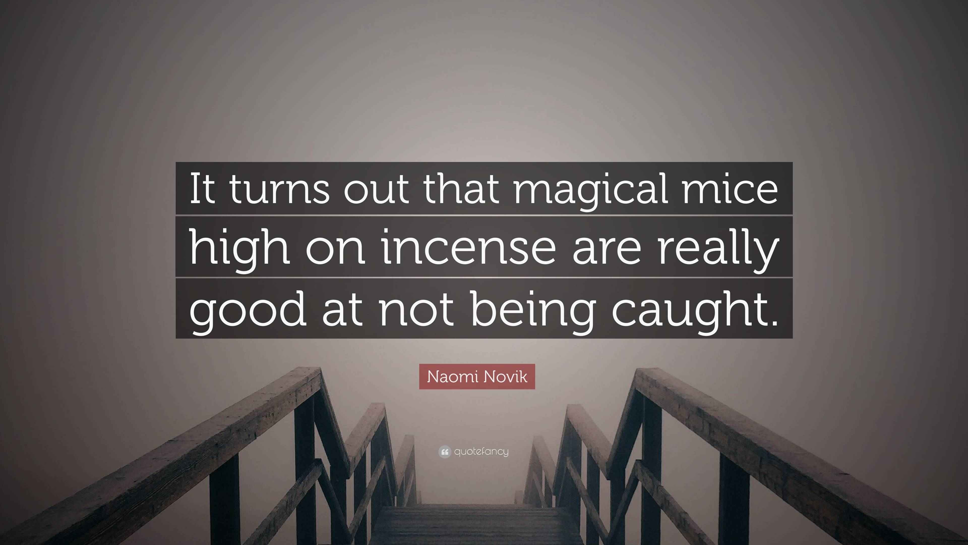 Naomi Novik Quote: “It turns out that magical mice high on incense are ...