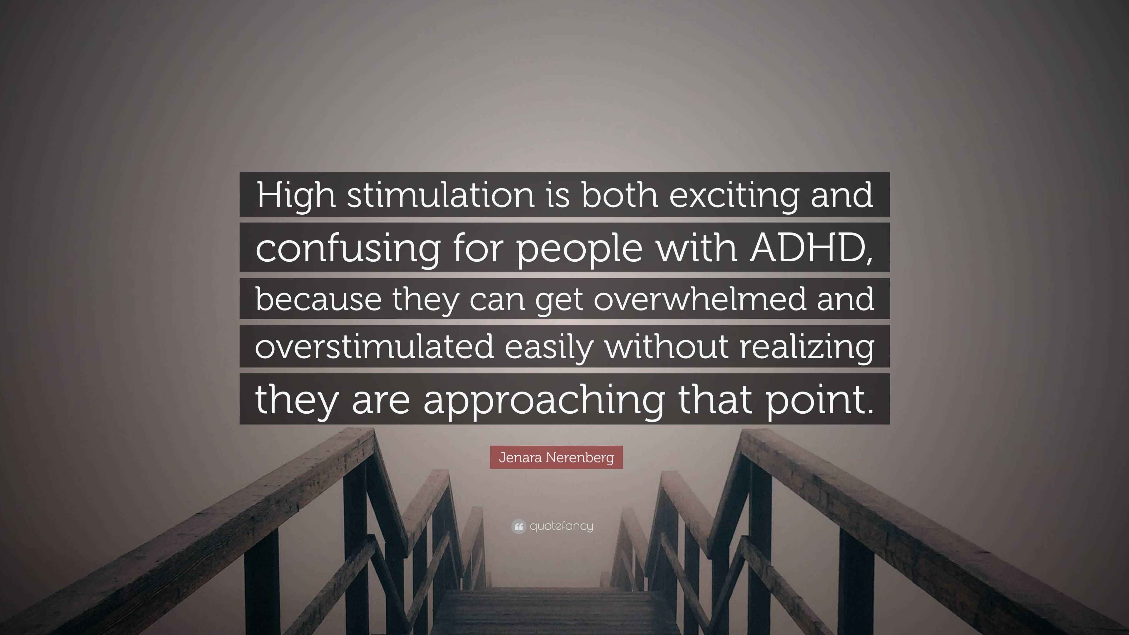 Jenara Nerenberg Quote: “High stimulation is both exciting and ...